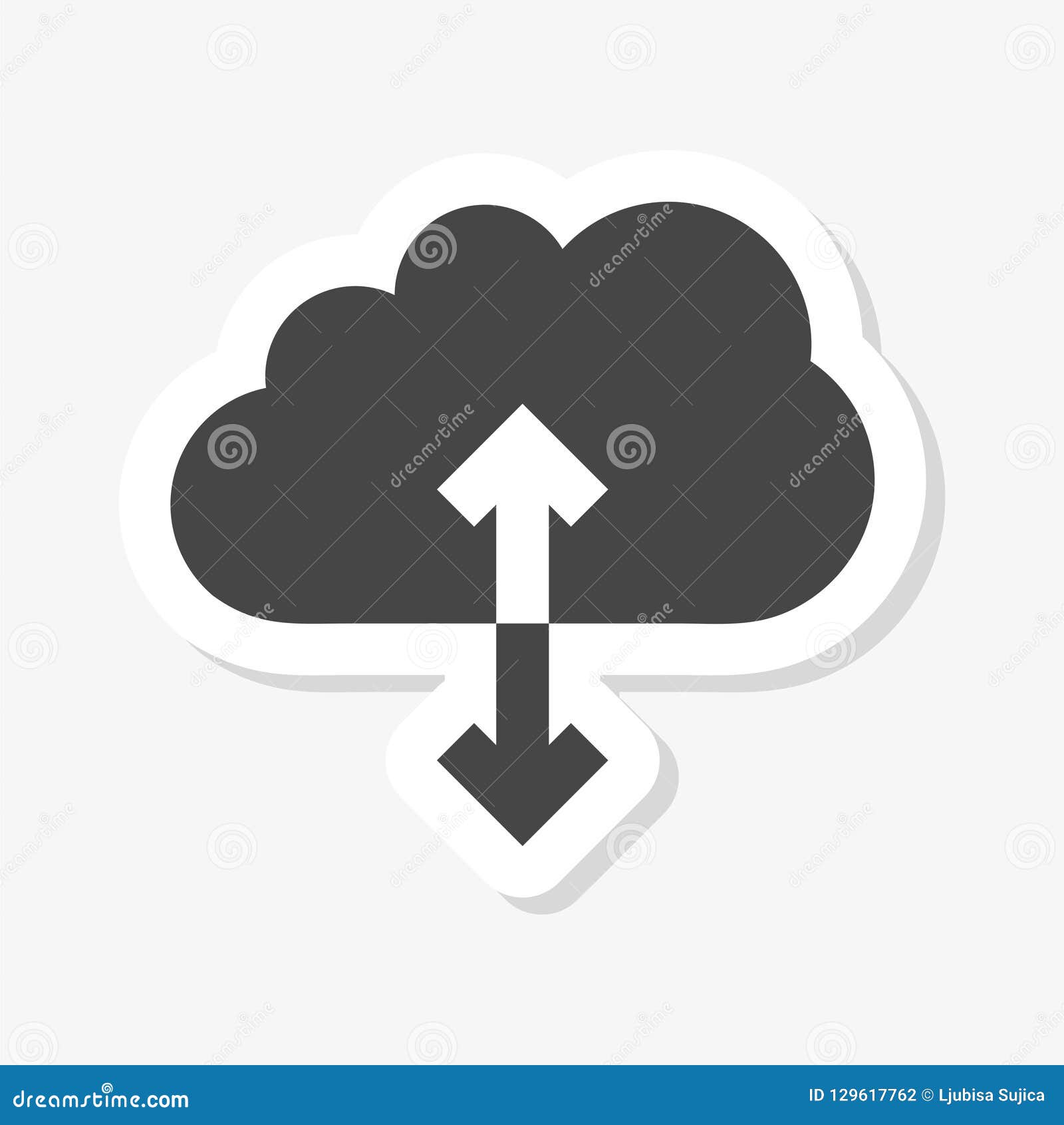 Cloud Computing Simple Sticker or Logo Stock Vector - Illustration of ...