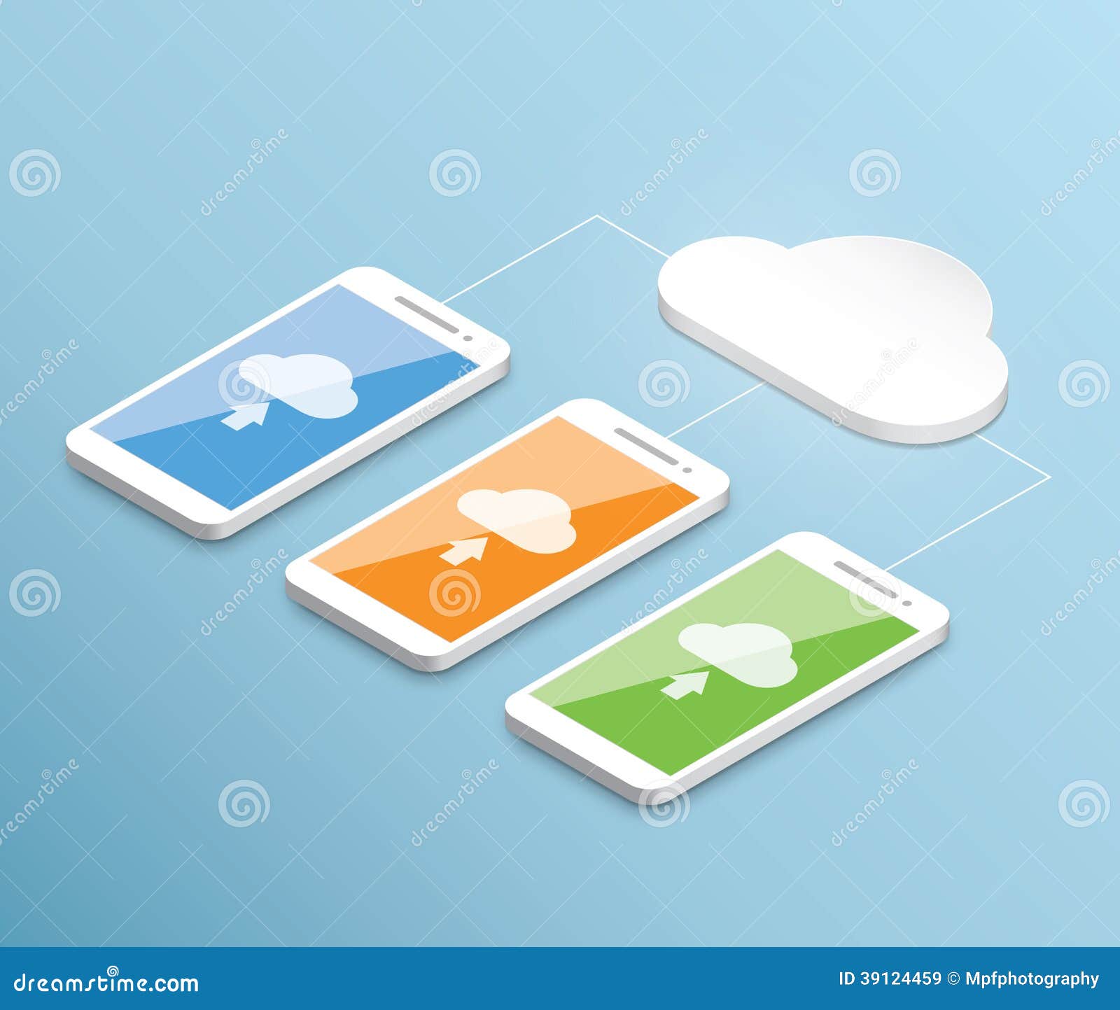 Cloud Computing Smartphone Vector Isometric Stock Vector - Illustration ...