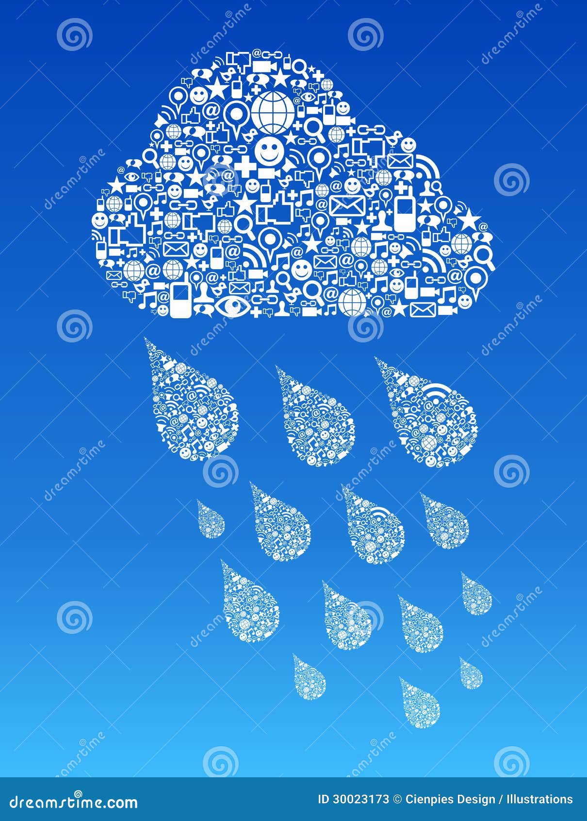 Cloud Computing Social Media Background Stock Vector - Illustration of ...