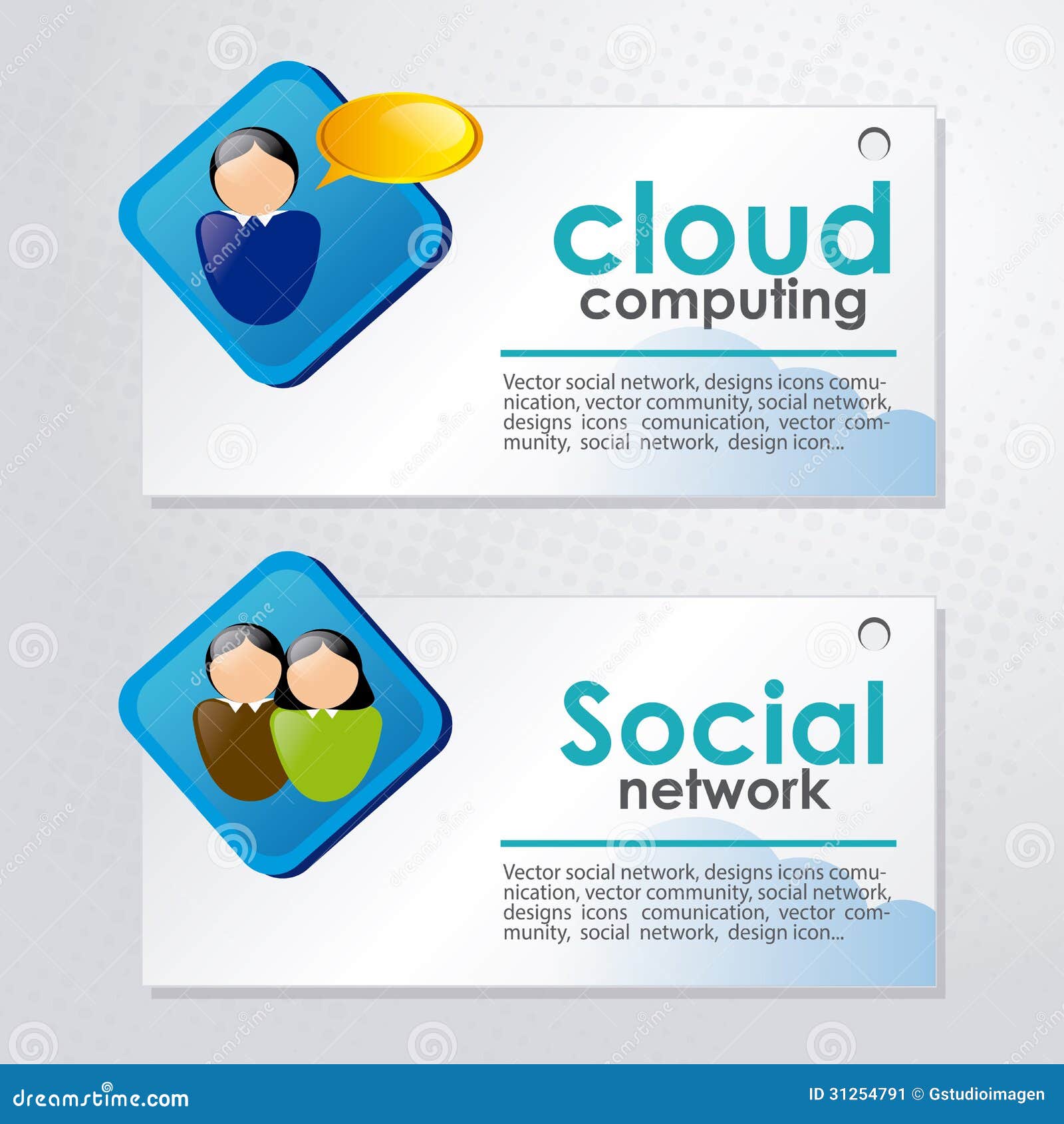 Cloud Computing and Social Network Stock Vector - Illustration of ...