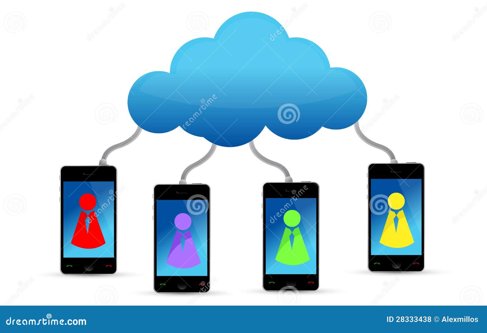 Cloud Computing Social Team Stock Illustration - Illustration of ...