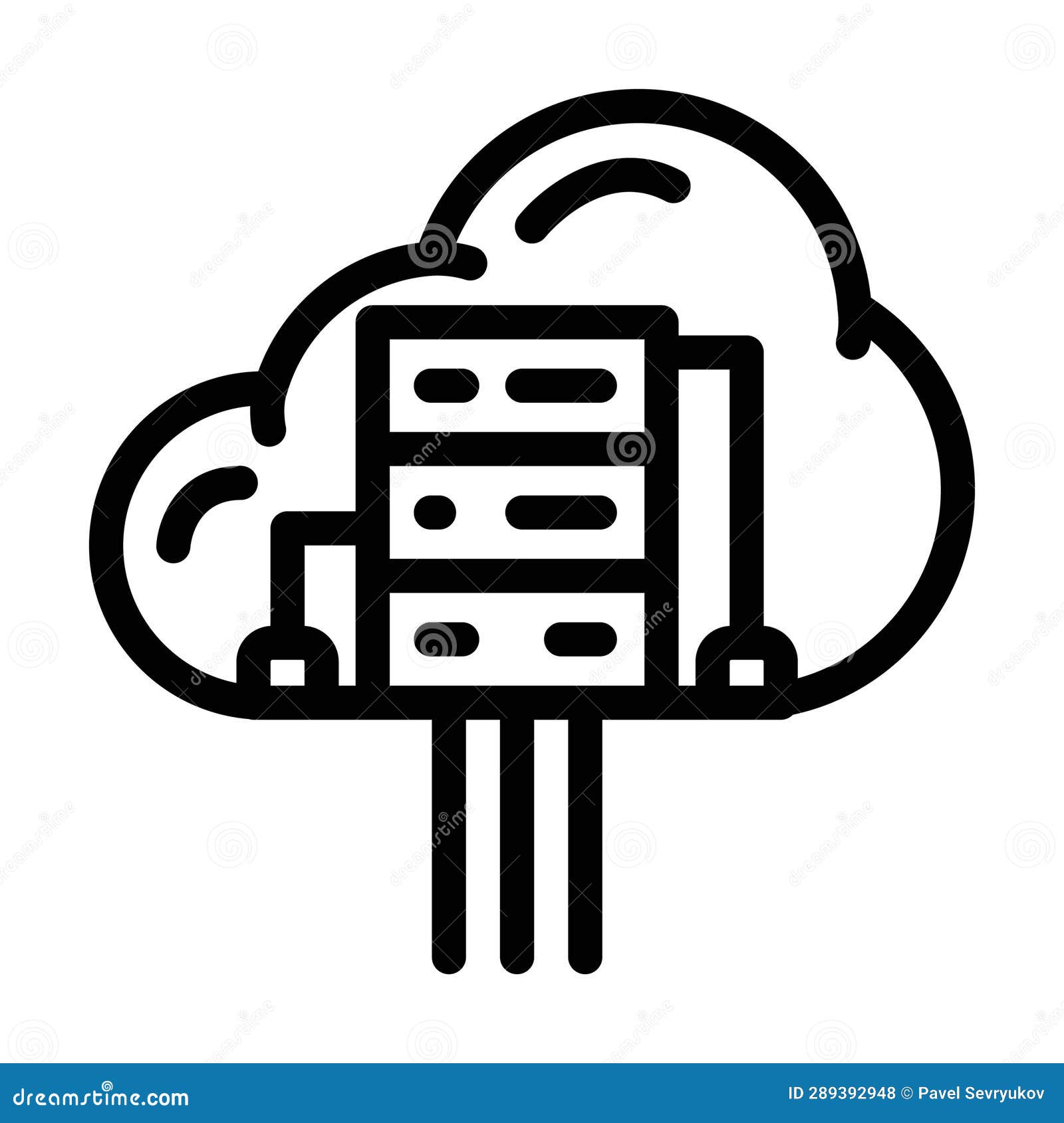 Cloud Computing Software Line Icon Vector Illustration Stock ...