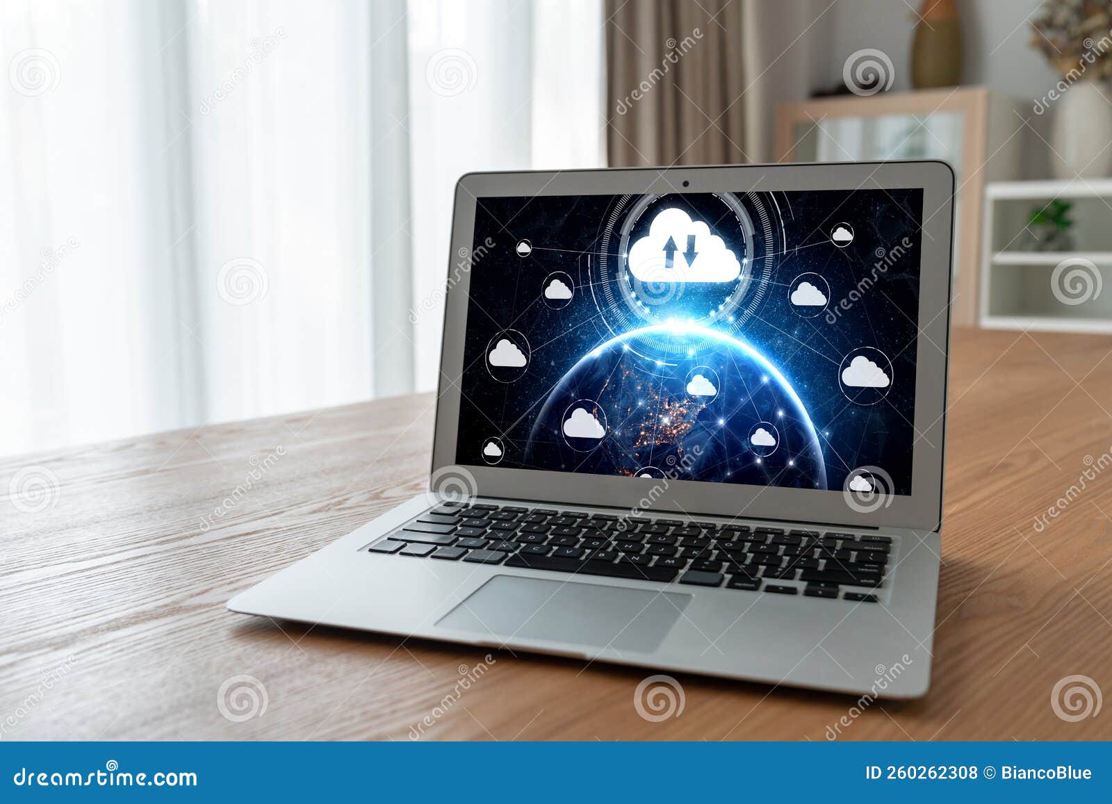 Cloud Computing Software for Modish Remote Work Stock Photo - Image of ...