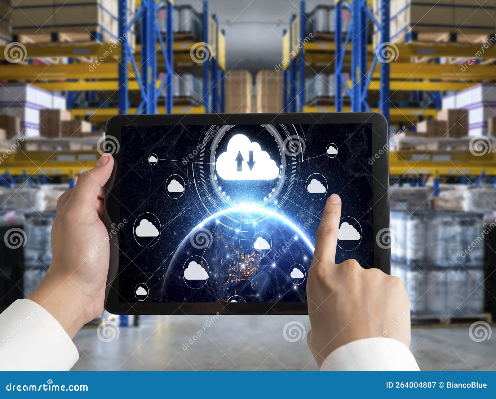 Cloud Computing Software for Modish Remote Work Stock Image - Image of ...