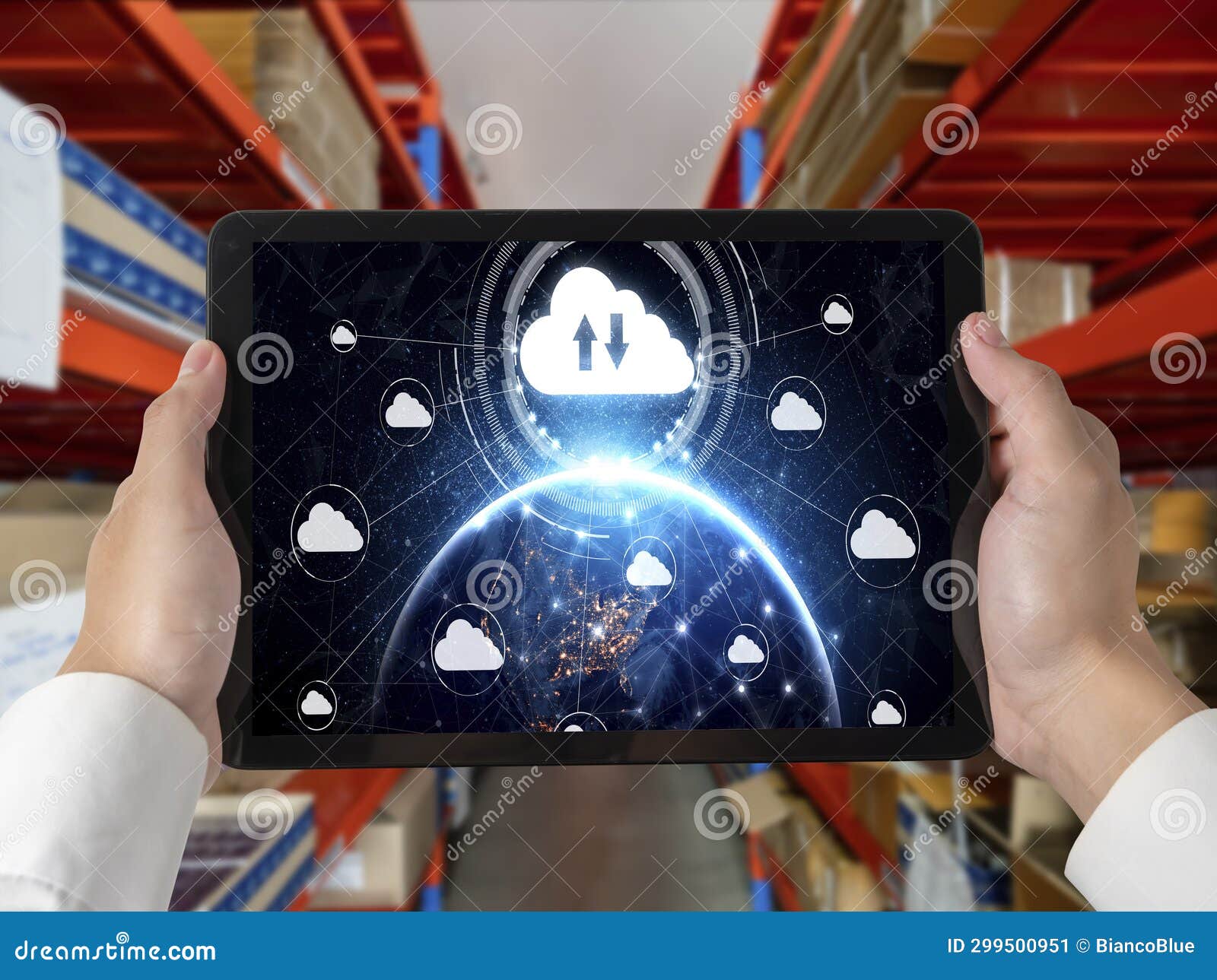 Cloud Computing Software for Modish Remote Work Stock Image - Image of network, application ...