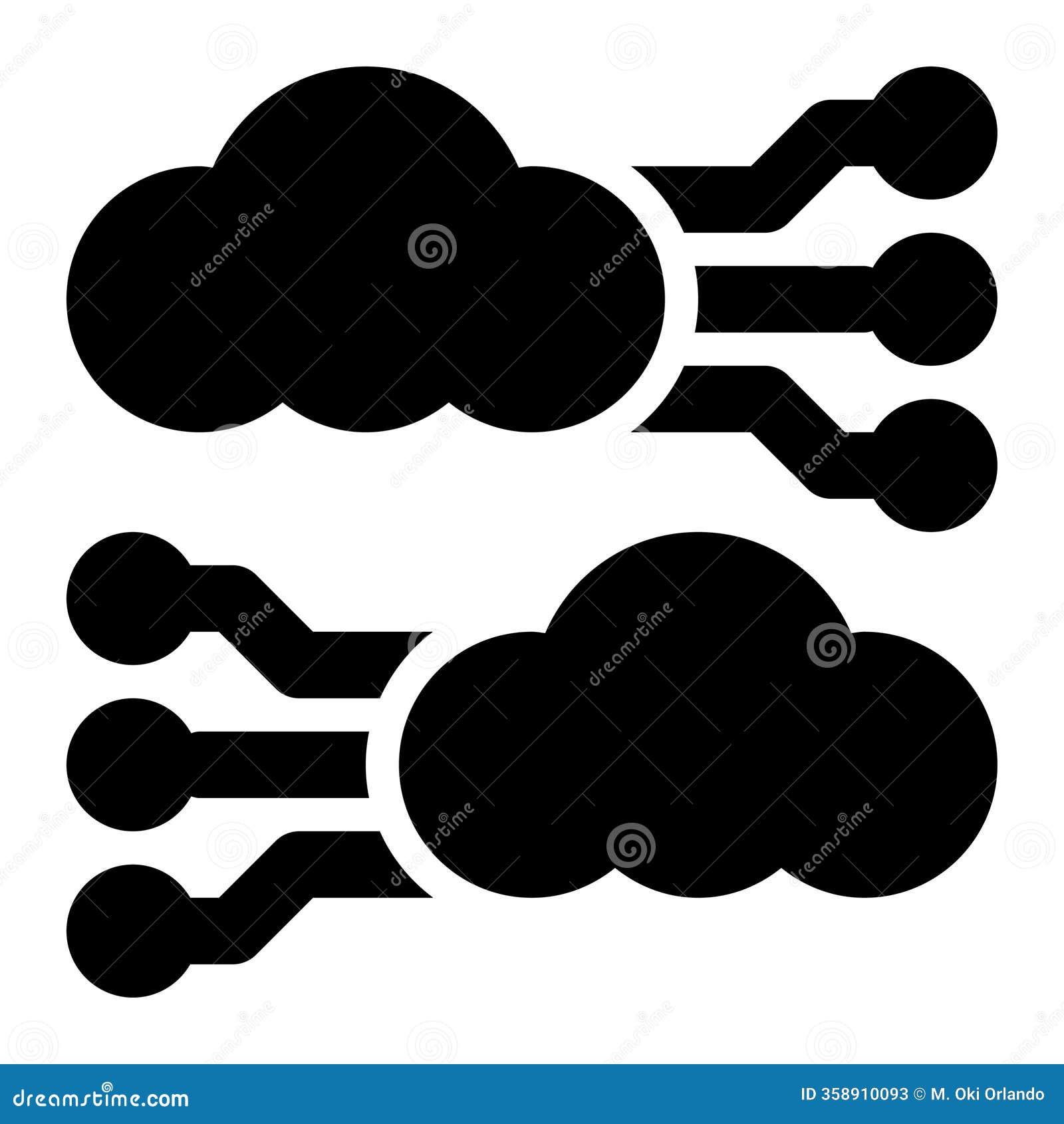 Multi Cloud Architecture Different Cloud Platforms Aws Azure Goo Royalty-Free Stock Photo ...