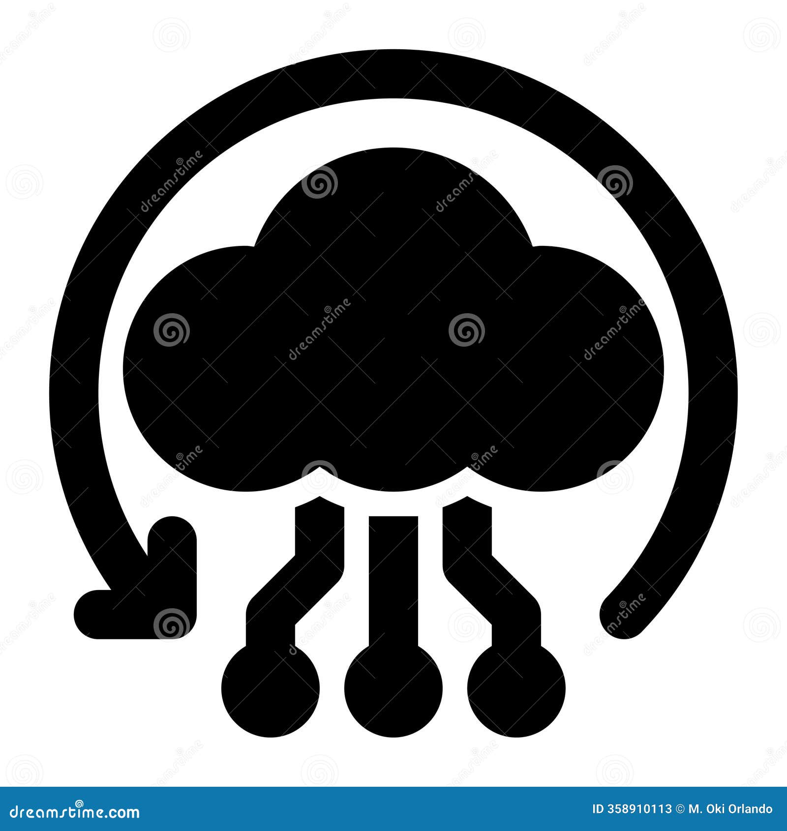 Cloud Automation, Cloud Computing, Automation Glyph Solid Icon Stock ...