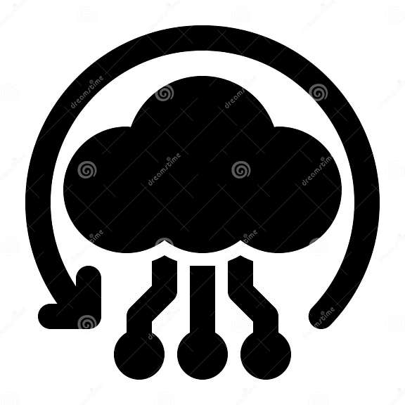Cloud Automation, Cloud Computing, Automation Glyph Solid Icon Stock ...