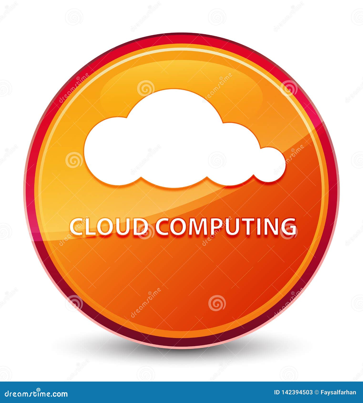 Cloud Computing Special Glassy Orange Round Button Stock Vector ...