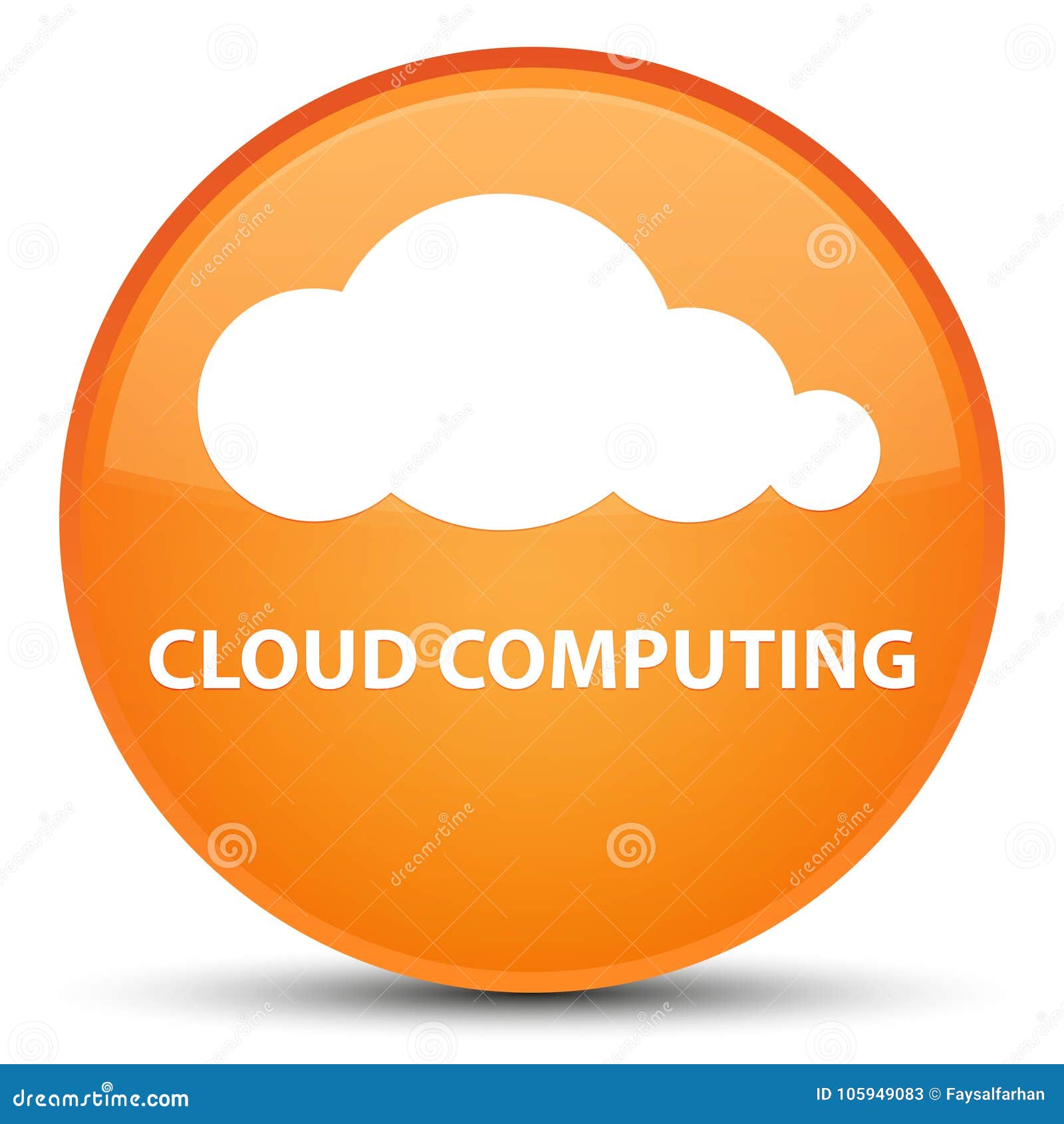 Cloud Computing Special Orange Round Button Stock Illustration ...