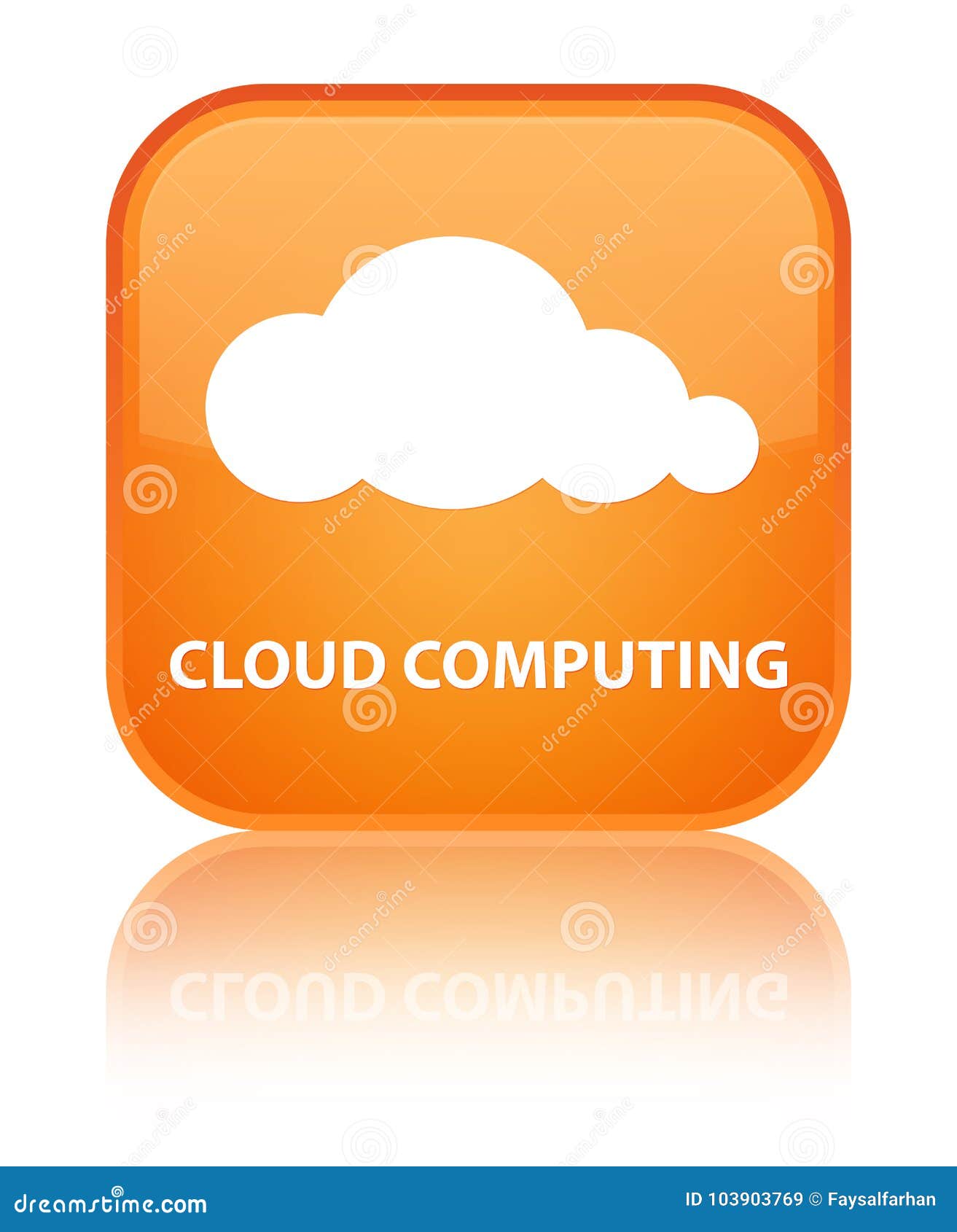 Cloud Computing Special Orange Square Button Stock Illustration ...
