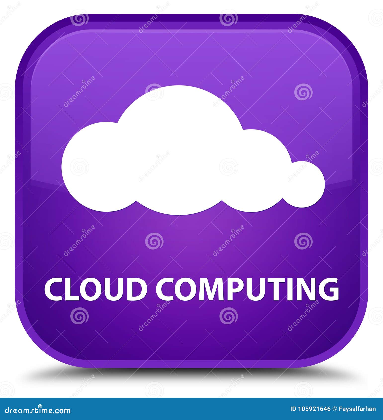 Cloud Computing Special Purple Square Button Stock Illustration - Illustration of technology ...
