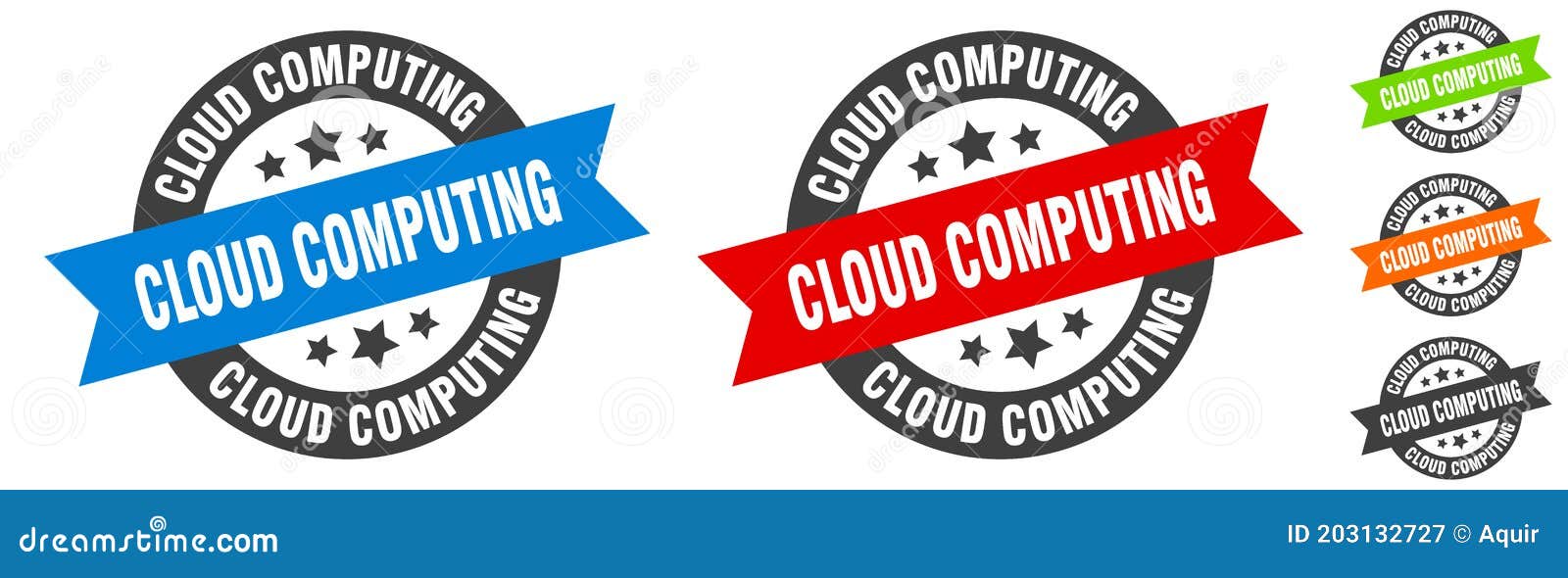Cloud Computing Stamp. Cloud Computing Round Ribbon Sticker. Tag Stock ...
