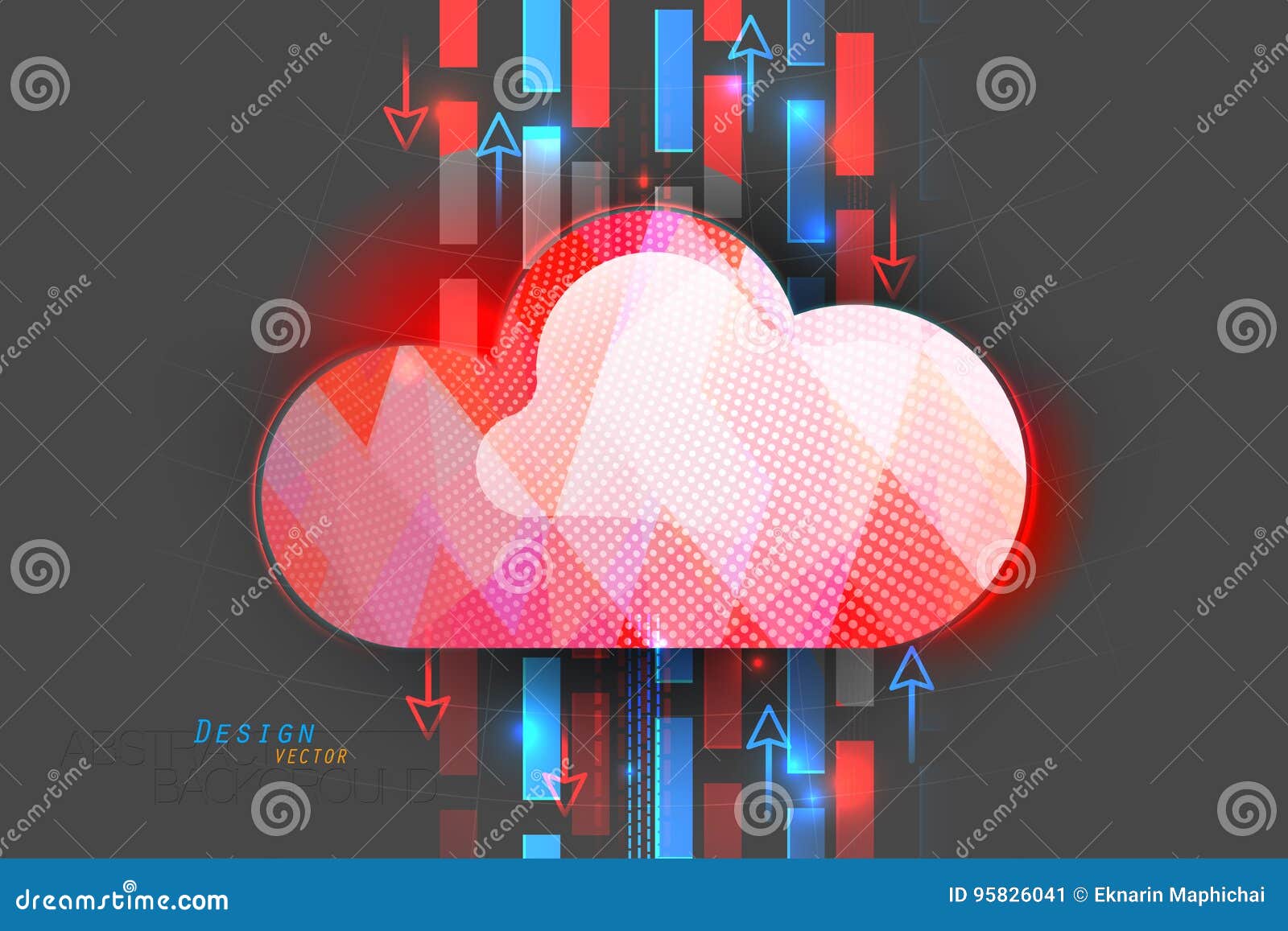 Cloud Computing Status Scene Stock Vector - Illustration of tech ...