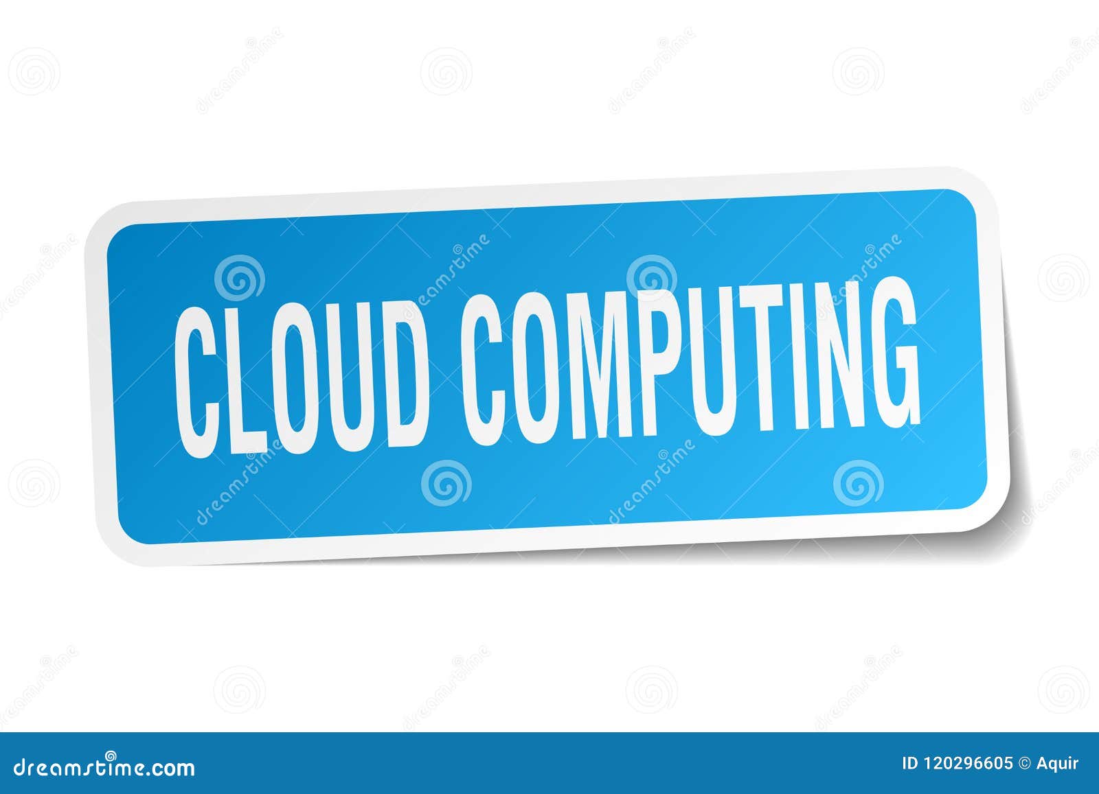 Cloud computing sticker stock vector. Illustration of square - 120296605