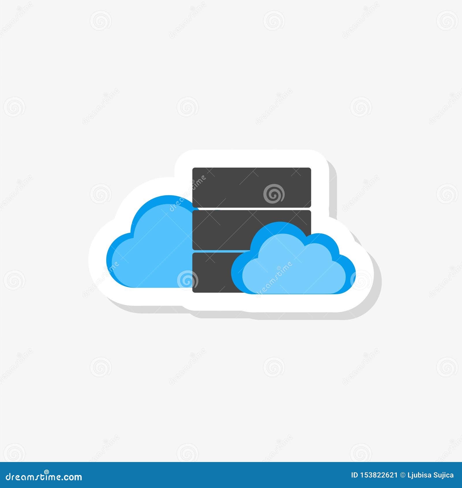 Cloud Computing Sticker Isolated on White Background Stock Vector ...