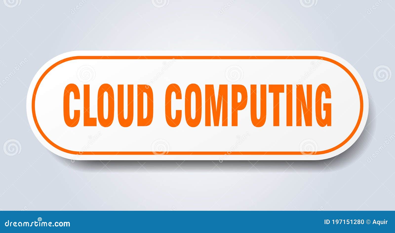 Cloud computing sticker. stock vector. Illustration of orange - 197151280
