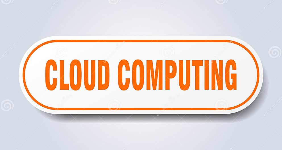 Cloud computing sticker. stock vector. Illustration of orange - 197151280