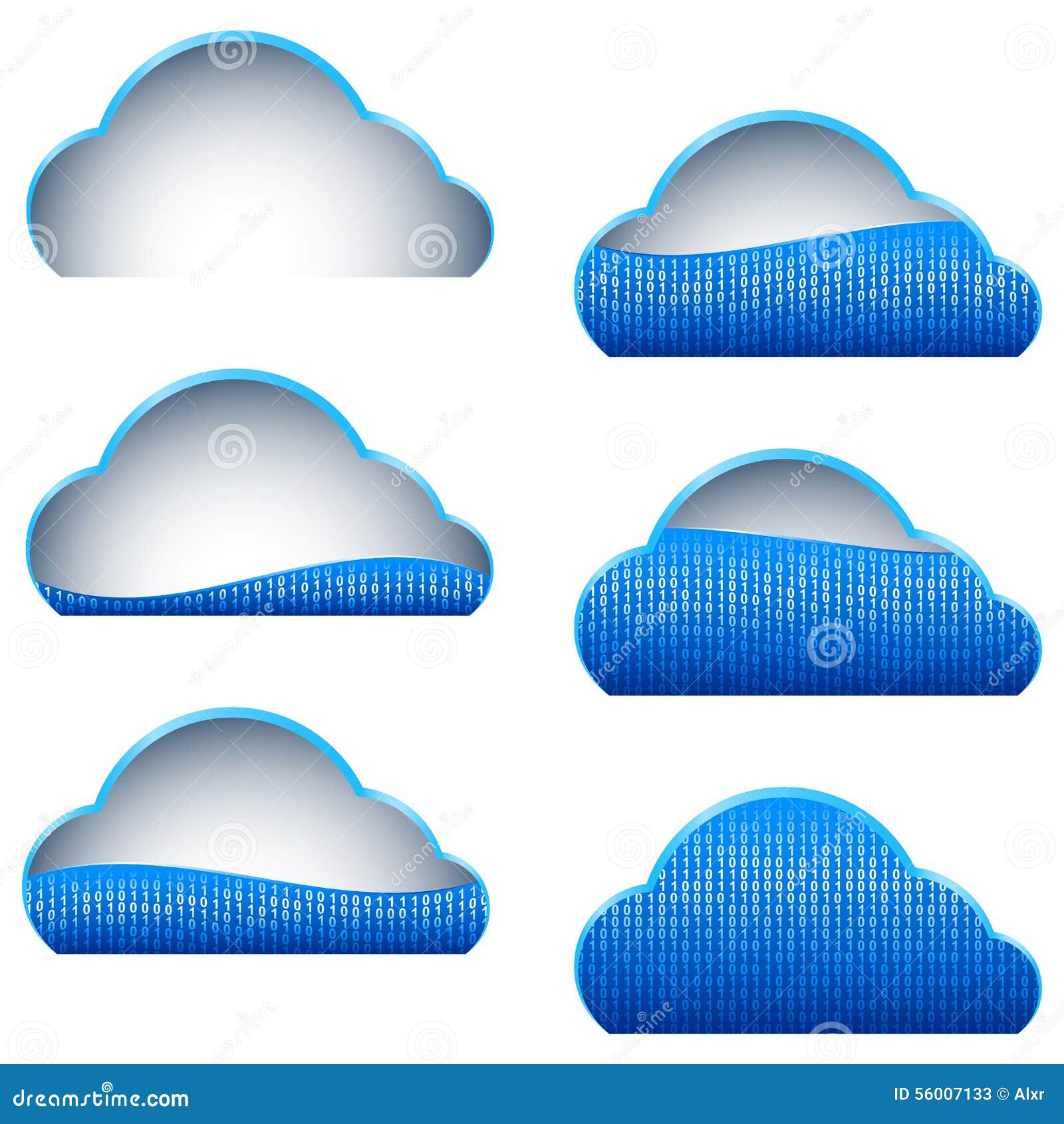 Cloud Computing Storage Blue Icon Binary Filled Part Portion Stock Vector - Illustration of ...