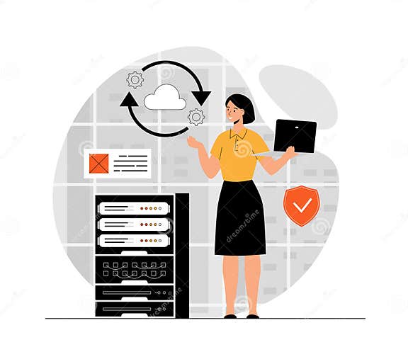 Cloud Computing, Storage Concept. Cloud Service Server for Storing and Processing Data Stock ...