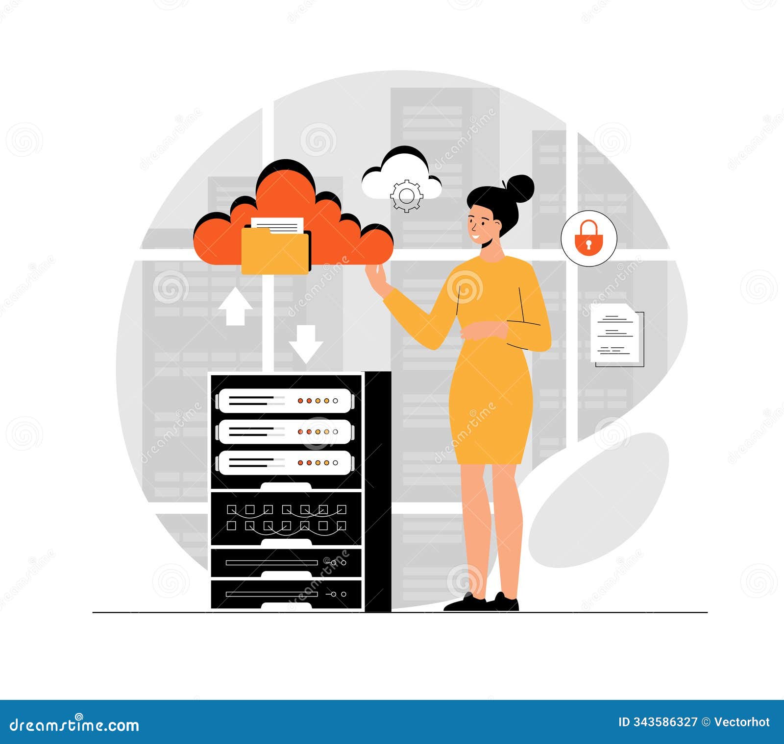 Cloud Computing, Storage Concept. File Transfer, Data Backup, Document Storage, Cloud Technology ...