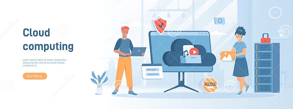 Cloud Computing, Storage Concept. Technology File Upload, Backup on Cloud Server Stock ...