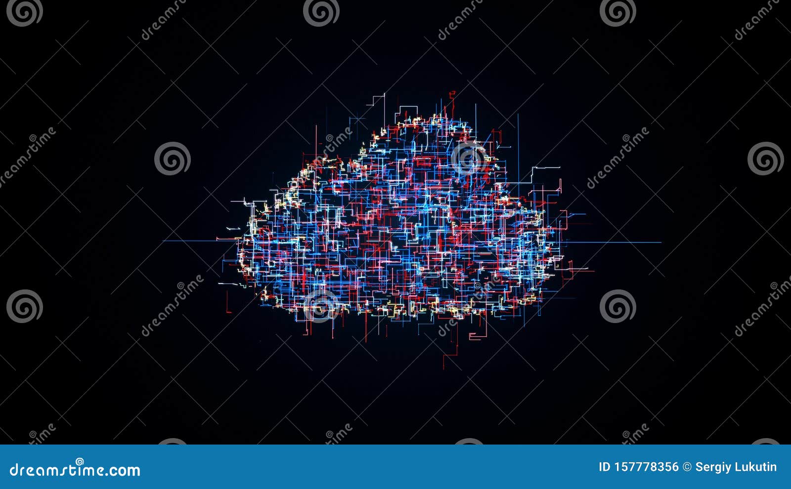 Cloud Computing Symbol, Random Lines Creating Cloud Shape Stock Illustration - Illustration of ...