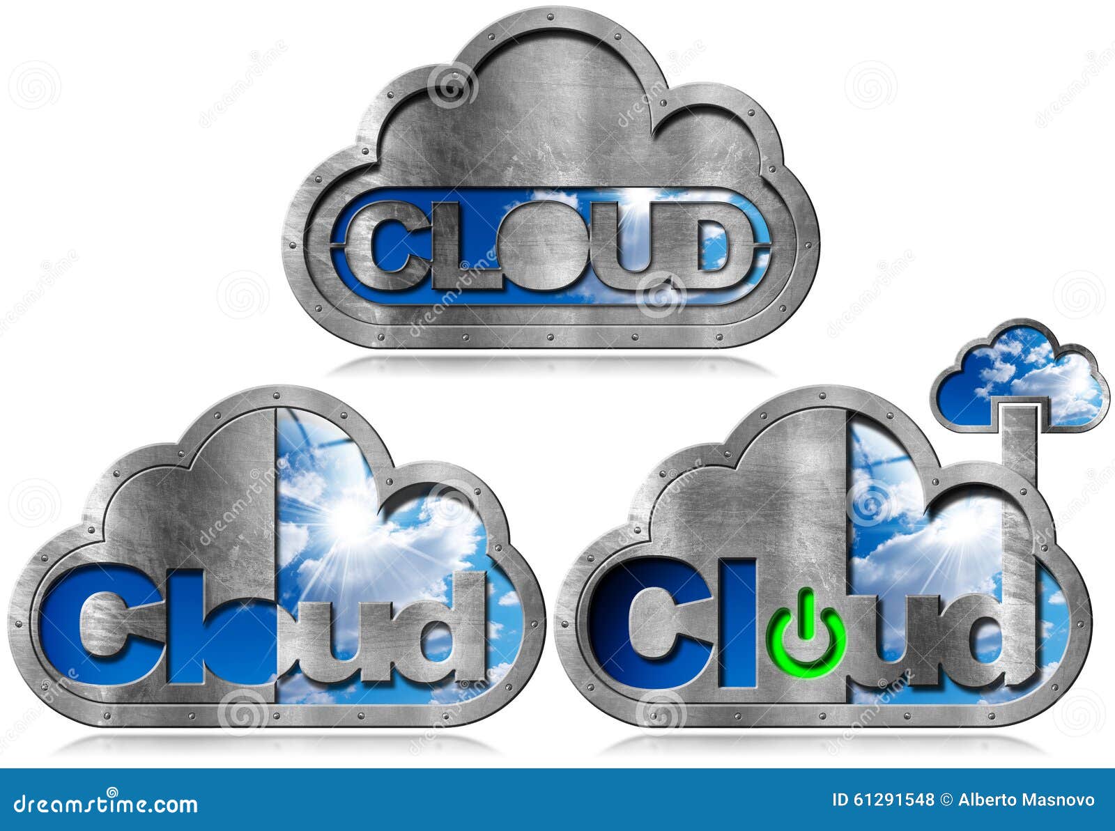 Cloud Computing Symbols with Sky Stock Illustration - Illustration of ...