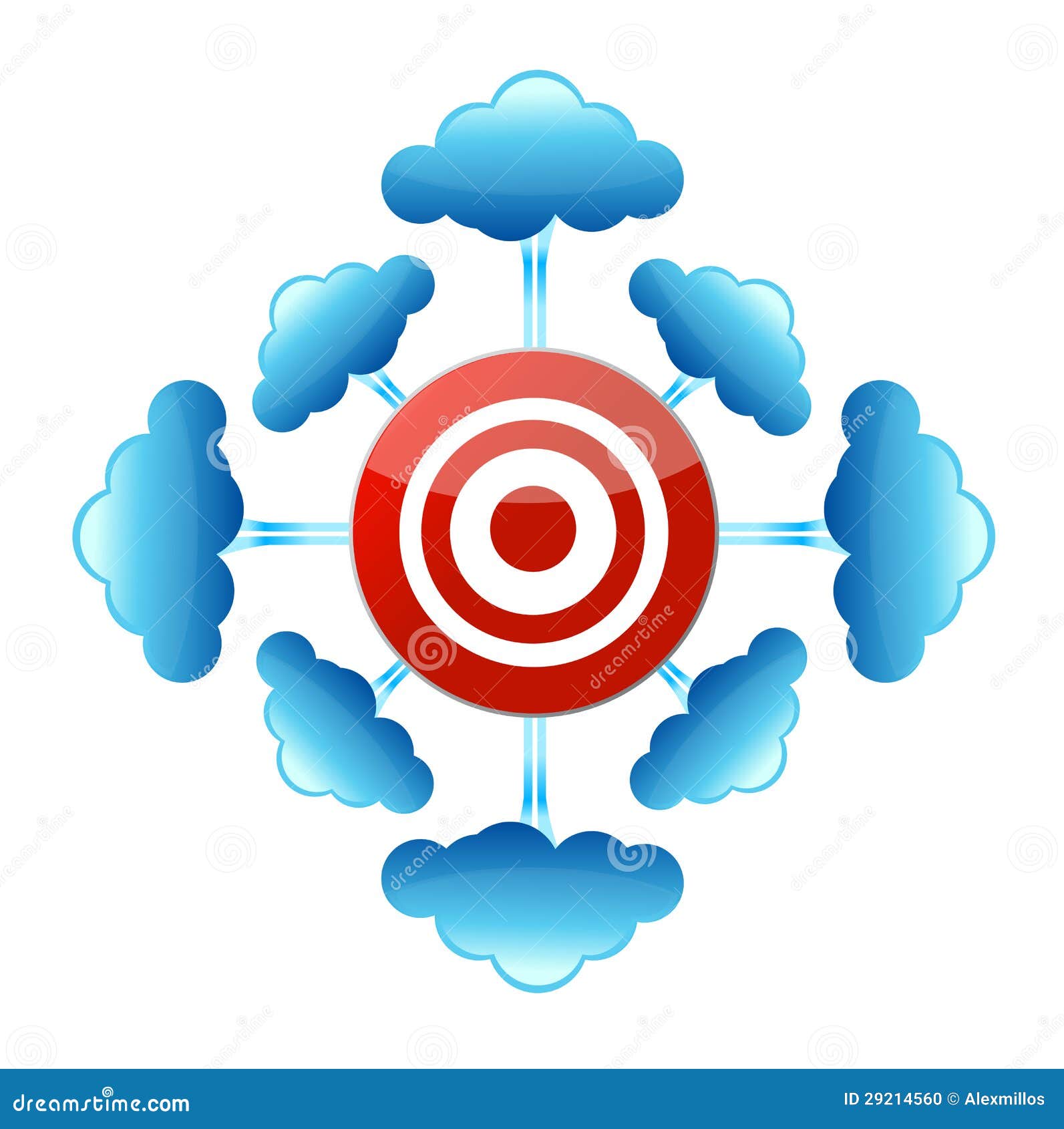 Cloud Computing target stock illustration. Illustration of computer ...