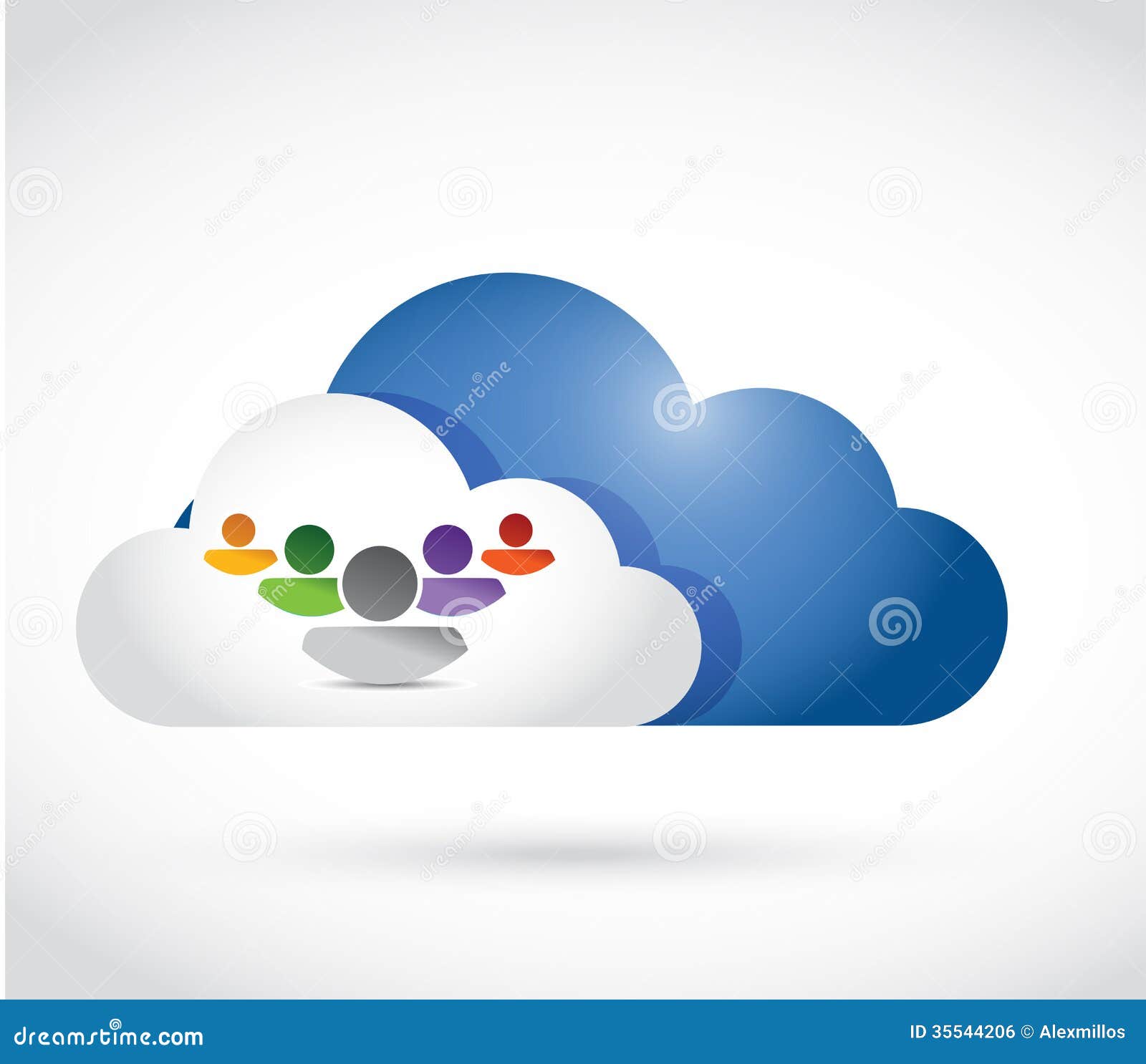 Cloud Computing Team Illustration Design Stock Illustration ...