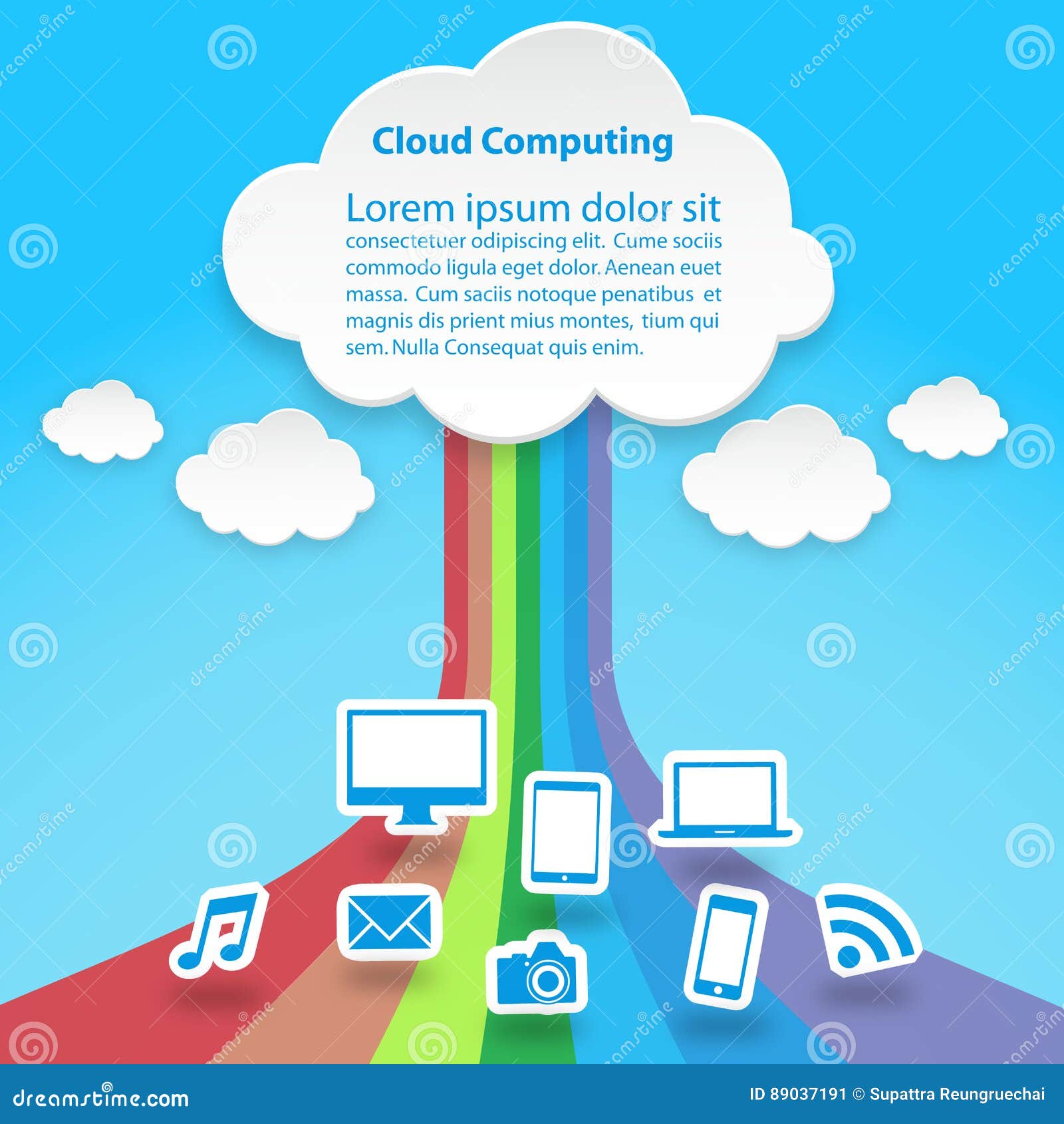 Cloud Computing Technology Abstract Scheme Eps10 Vector Illustration ...