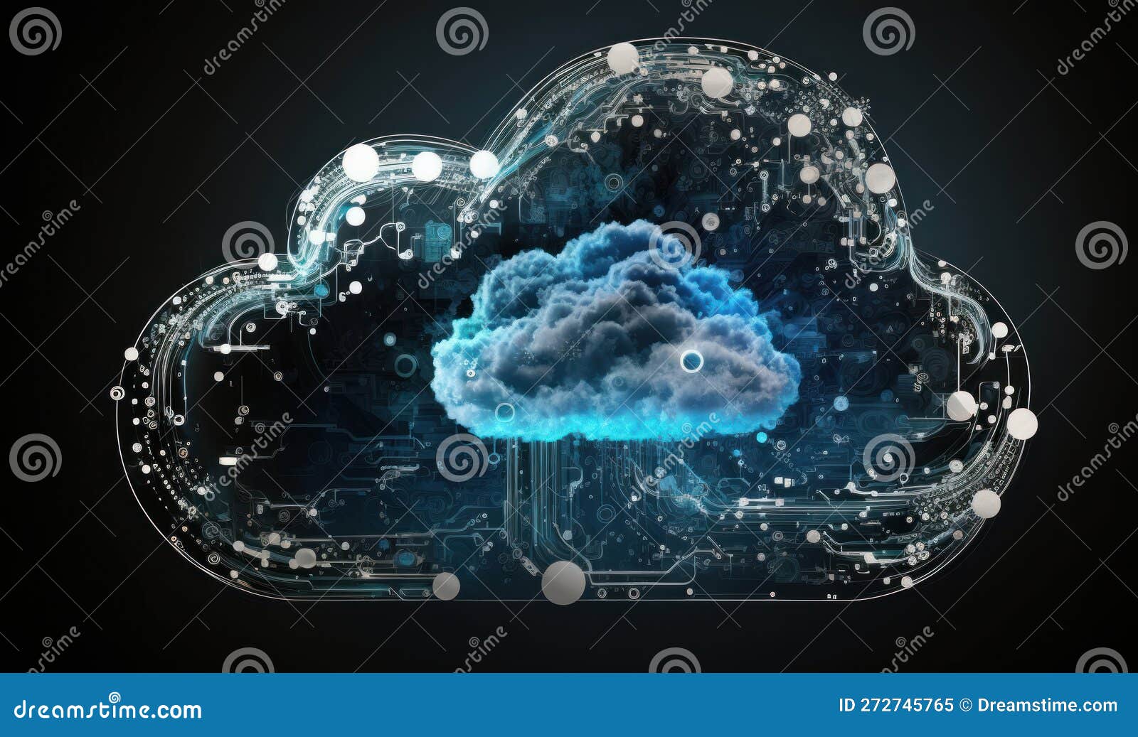Cloud Computing Technology. Beautiful Colorful Illustration. Style ...