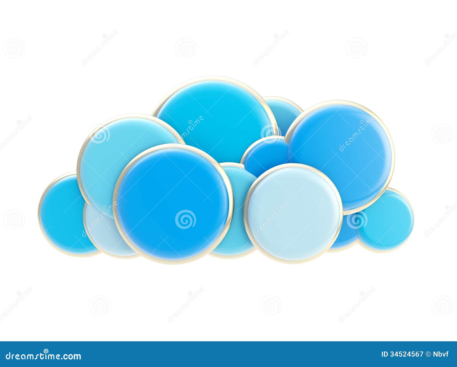 Cloud Computing Technology Blue Icon Stock Illustration - Illustration ...