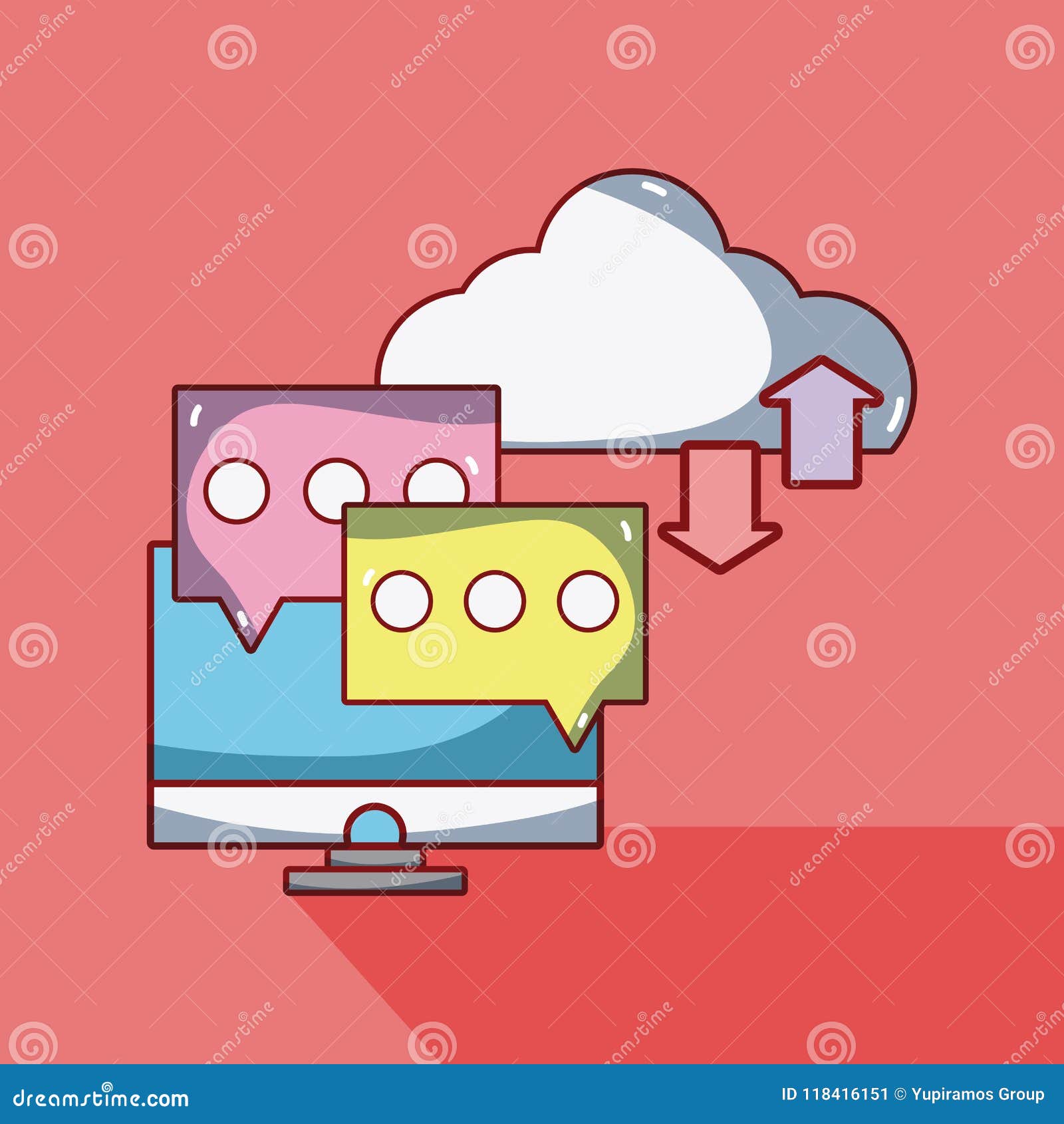 Cloud computing technology stock vector. Illustration of download ...