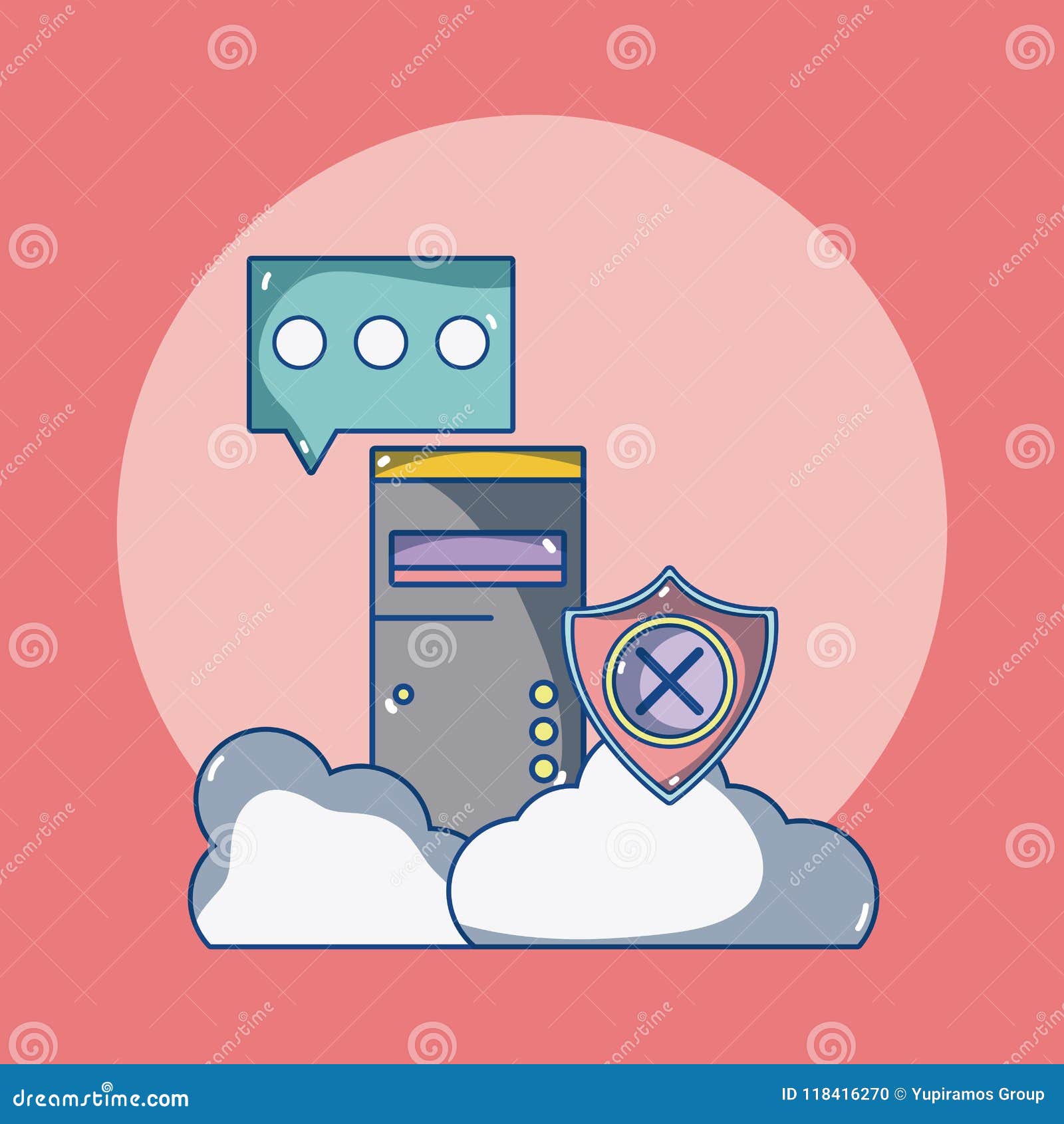 Cloud computing technology stock vector. Illustration of global - 118416270