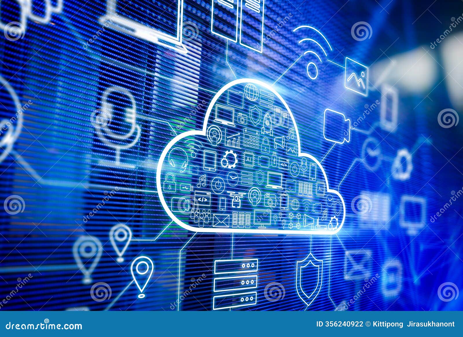 Cloud Computing Technology with Circuit Cloud on Led Board Stock Photo ...