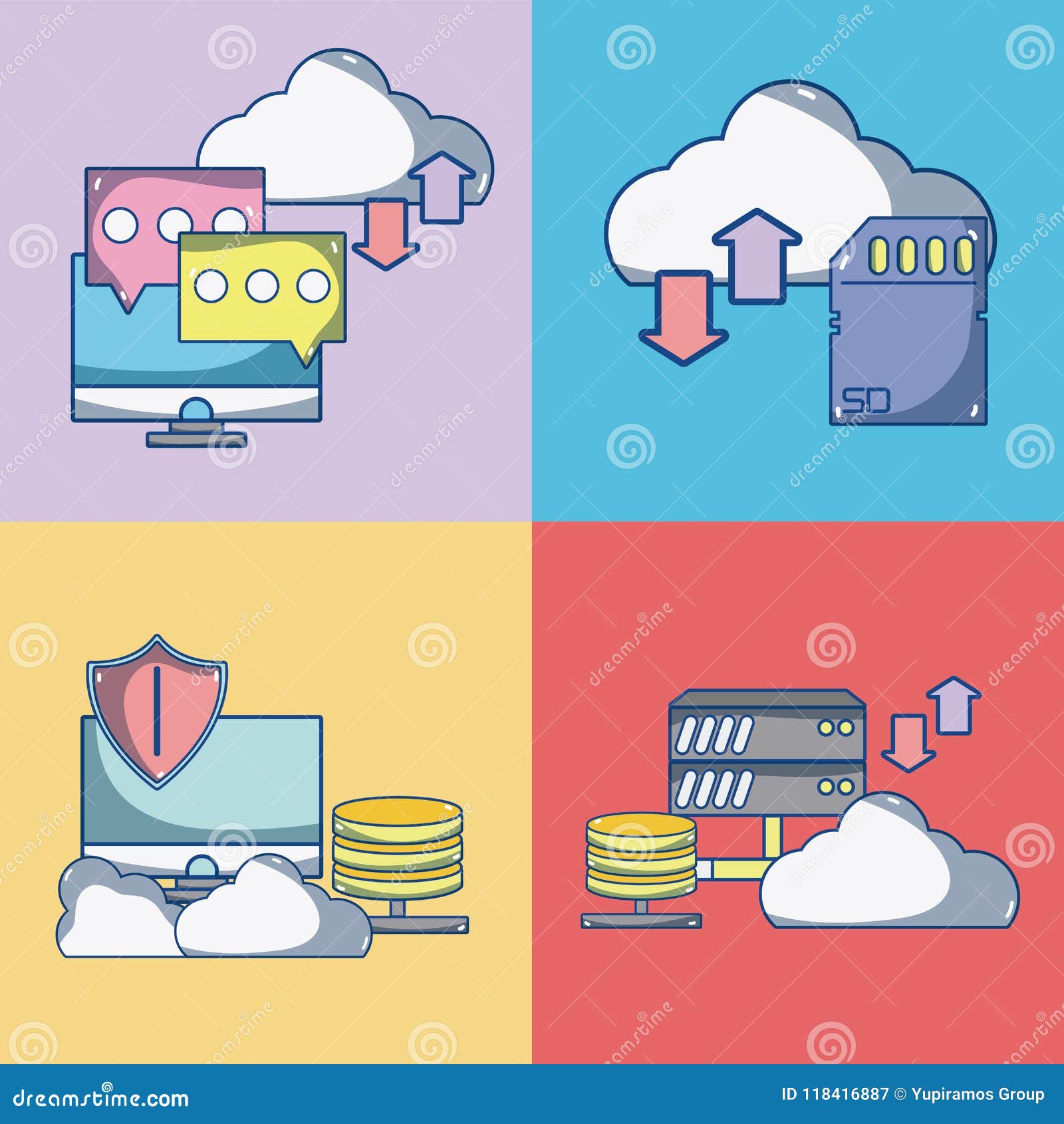Cloud computing technology stock vector. Illustration of elements ...