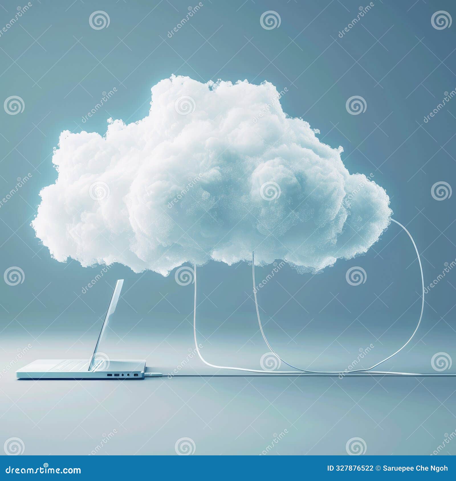 Cloud Computing Technology Concept Background, White Cloud Connect To ...
