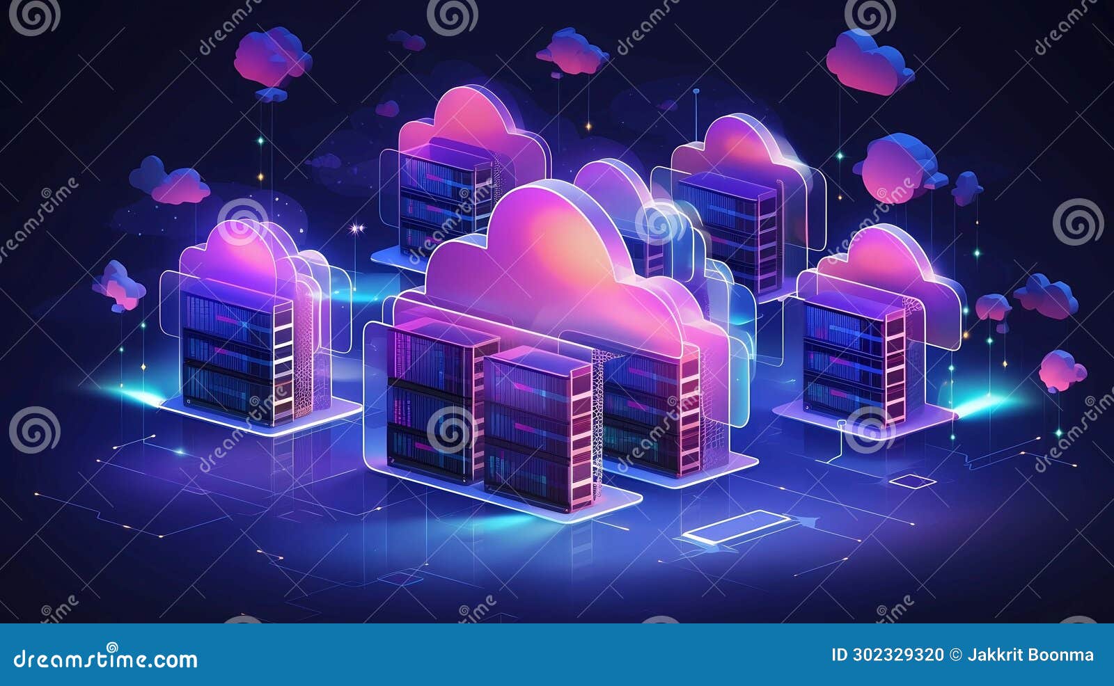 Cloud Computing Technology Concept Big Data Storage And Cloud Computing Generative Ai
