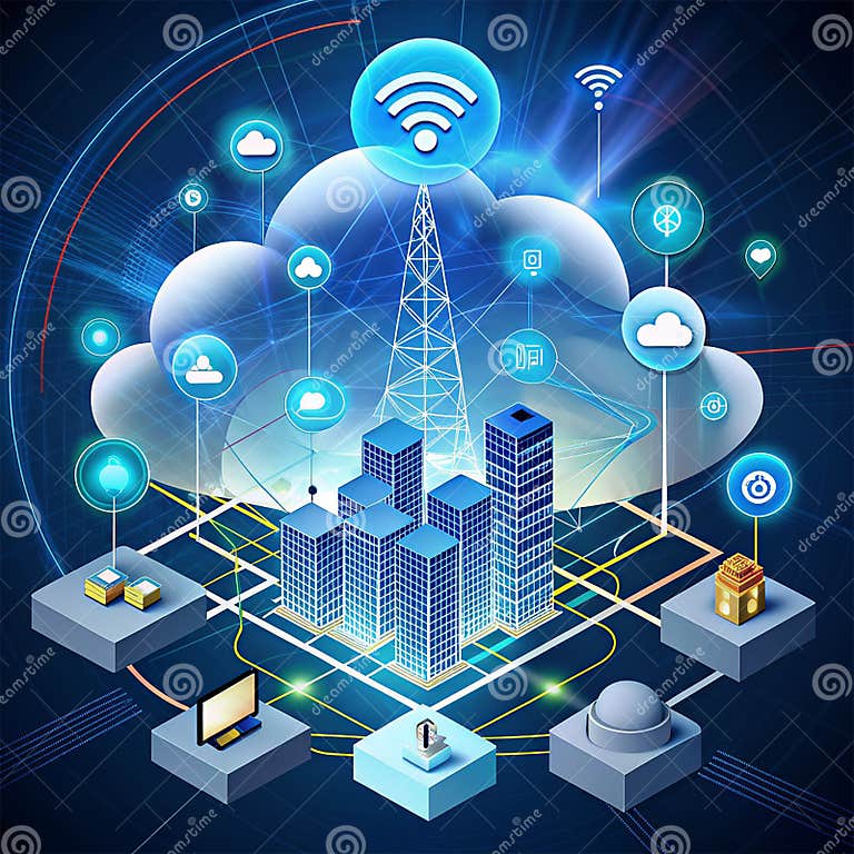Cloud Computing Technology Concept. 3d Isometric Illustration Stock ...