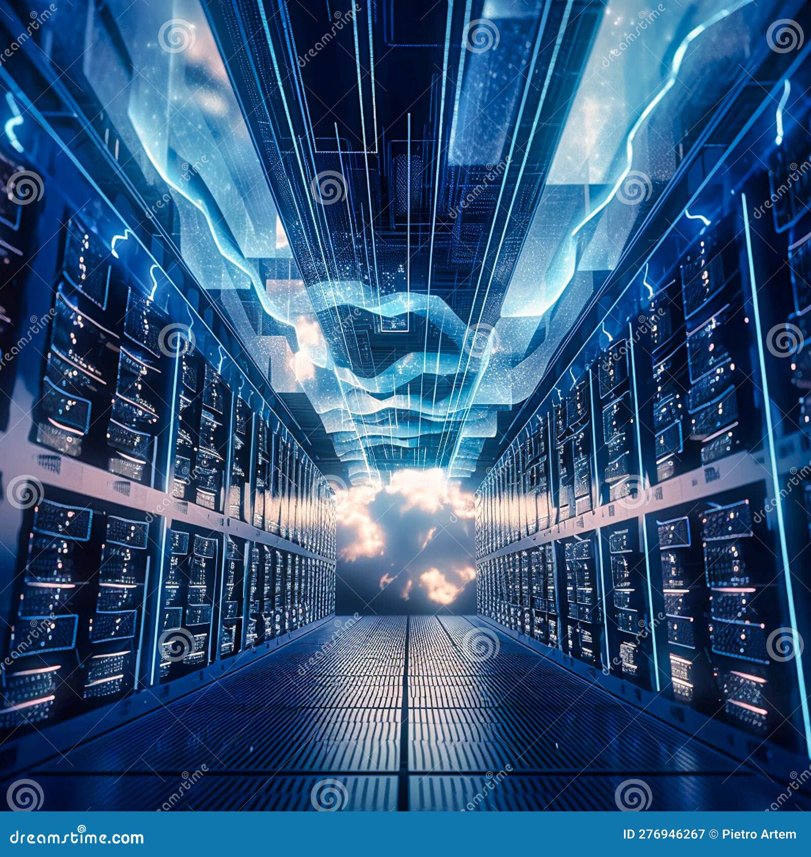 Cloud Computing Technology Concept Concept Of Data Generative Ai Stock