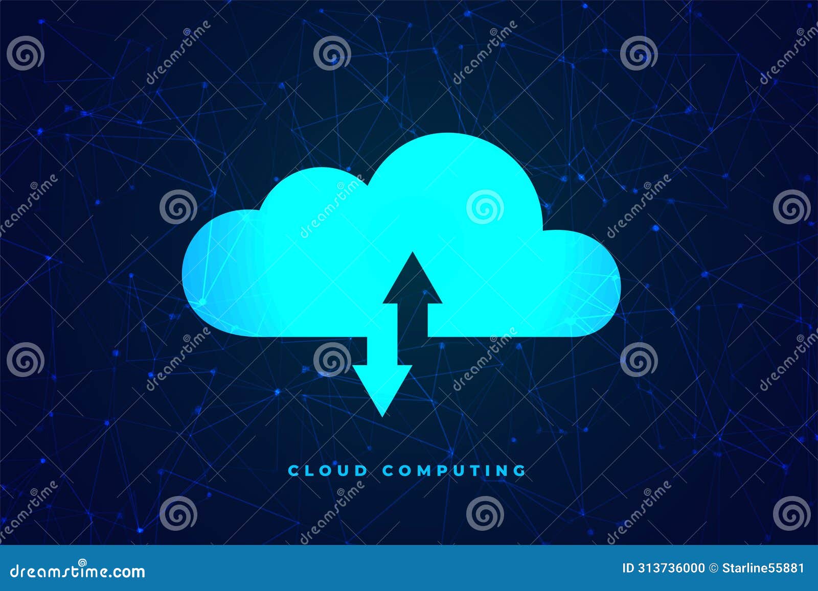 Cloud Computing Technology Concept Data Transfer Background Stock Vector - Illustration of ...