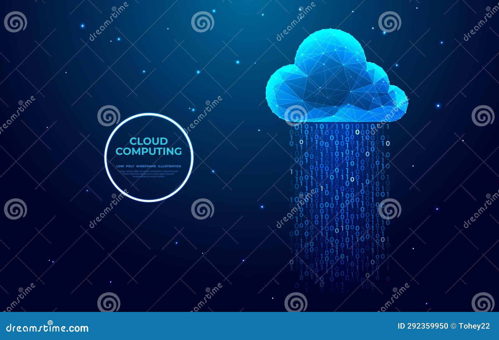 Cloud Computing Technology Concept. Digital Cloud and Binary Code Stock Vector - Illustration of ...