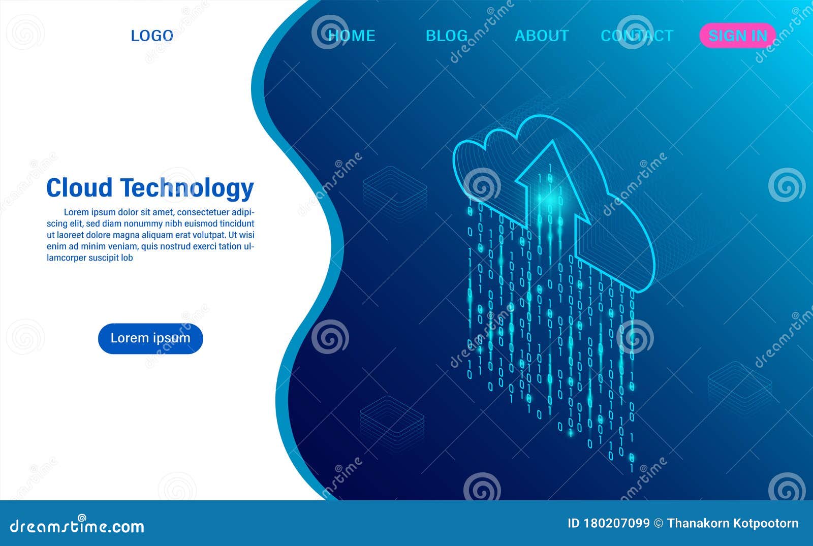Cloud Computing Technology Concept. Digital Service or App with Data ...