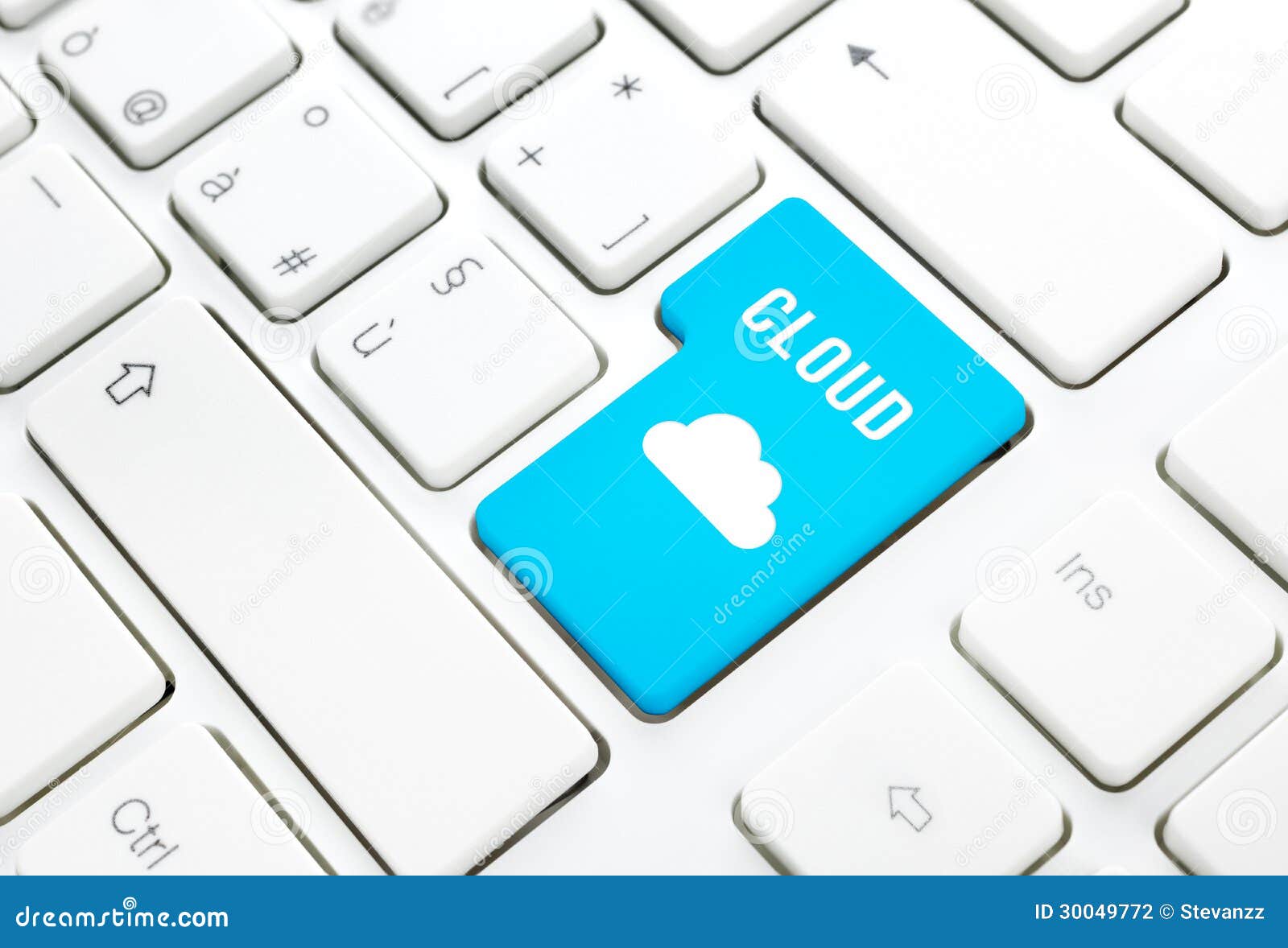 Cloud Computing Technology Concept. Key on White Keyboard Stock Photo ...