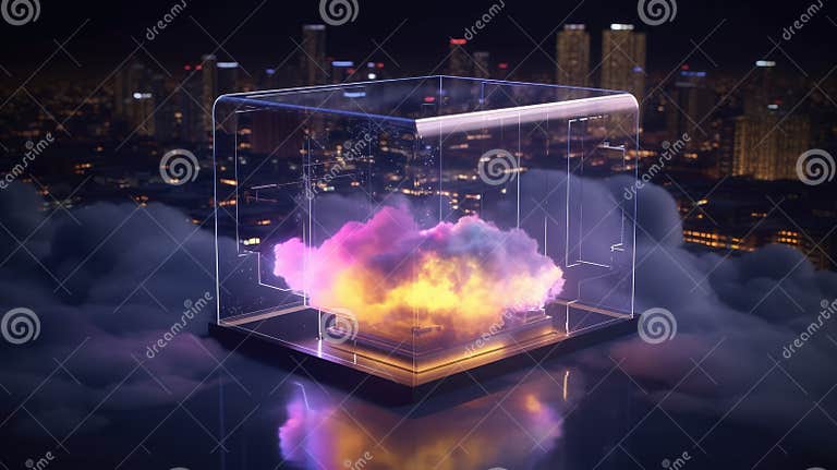 Cloud Computing Technology Concept. Generative Ai Illustration Stock ...