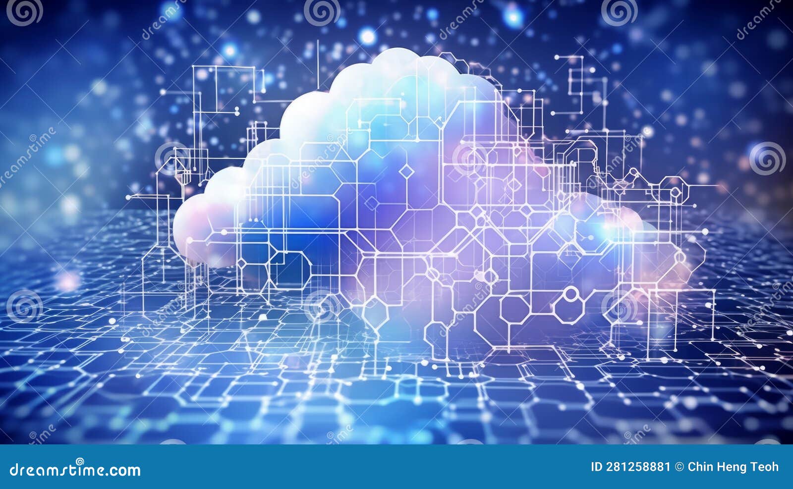 Cloud Computing Technology Concept Generative Ai Toned Image Double
