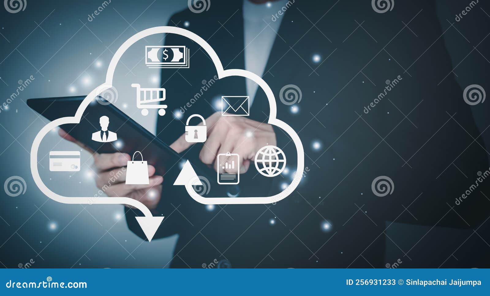 Cloud Computing Technology Concept. Internet Storage Network System ...