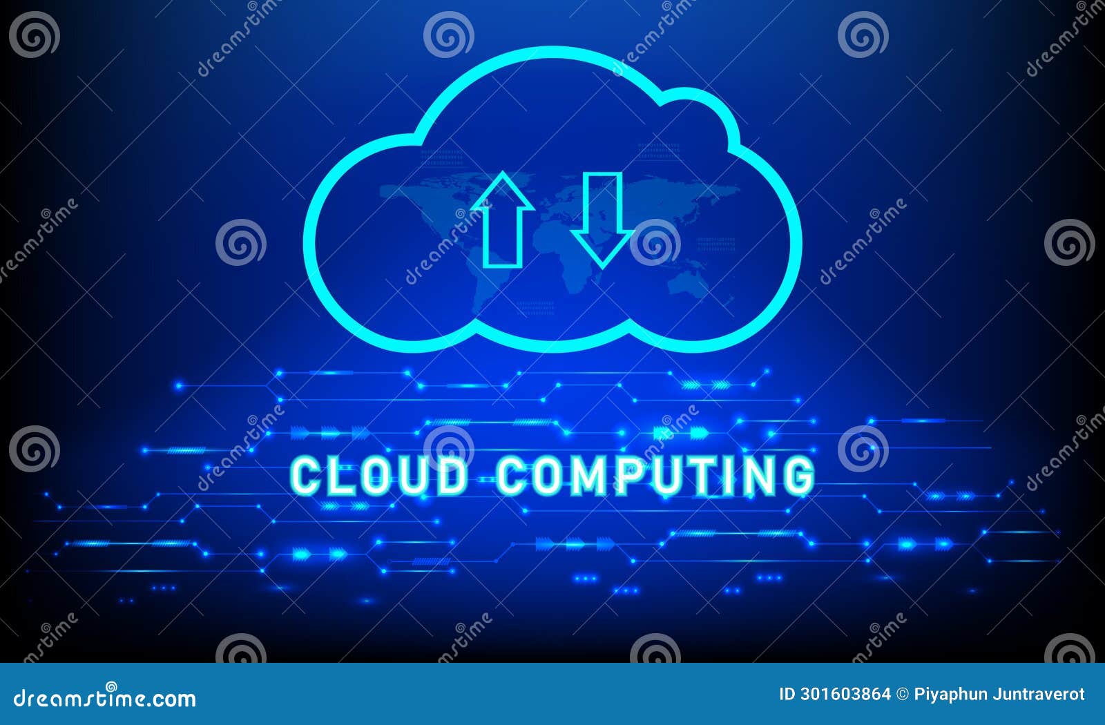 Cloud Computing Technology Concept Stock Illustration - Illustration of media, networking: 301603864