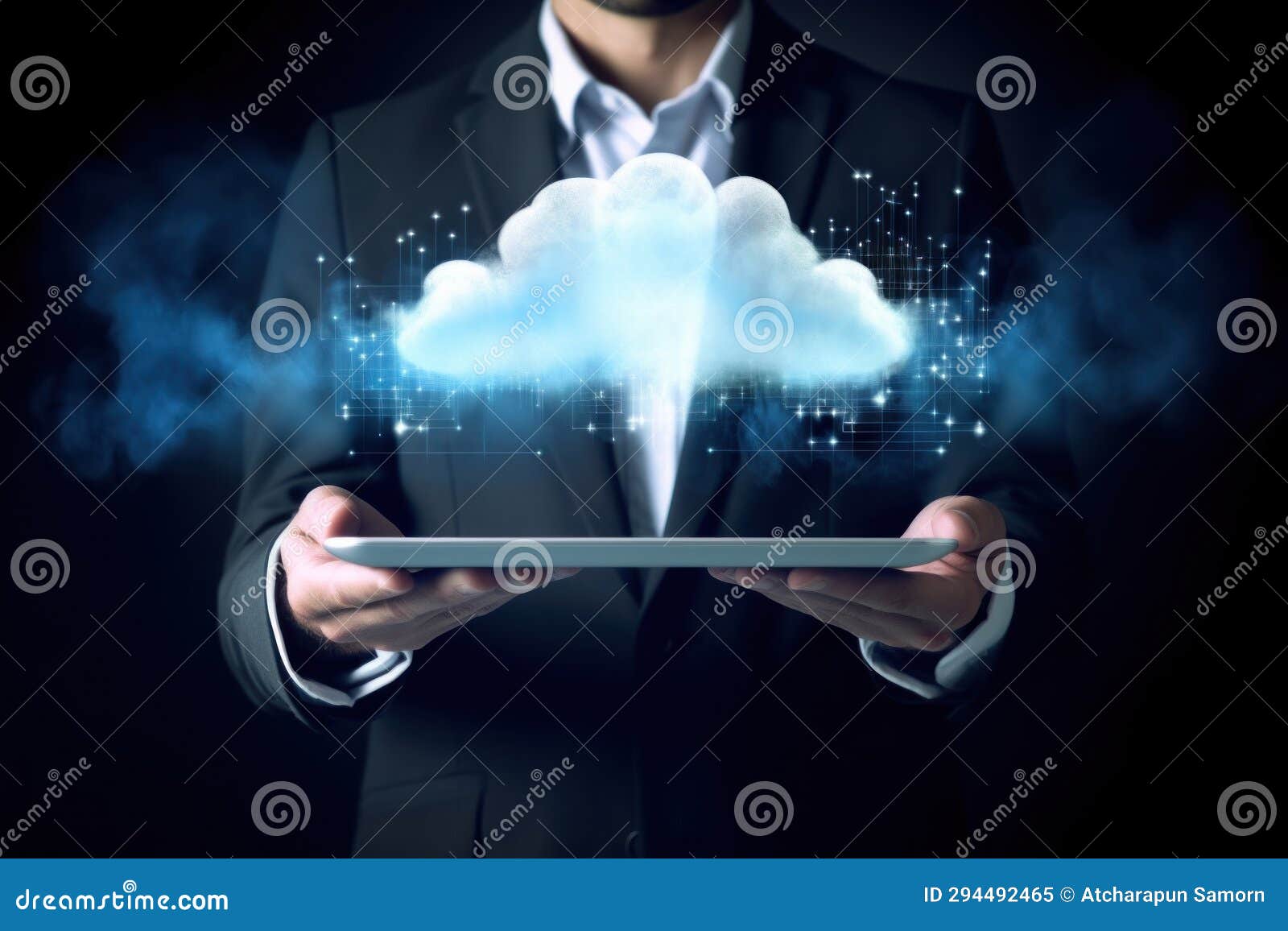 Cloud Computing Technology Concept Wallpaper Stock Illustration ...